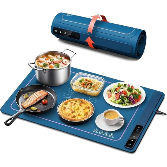 24x15.7 Inch Silicone Food Warming Mat with 7 Temperature Settings ...