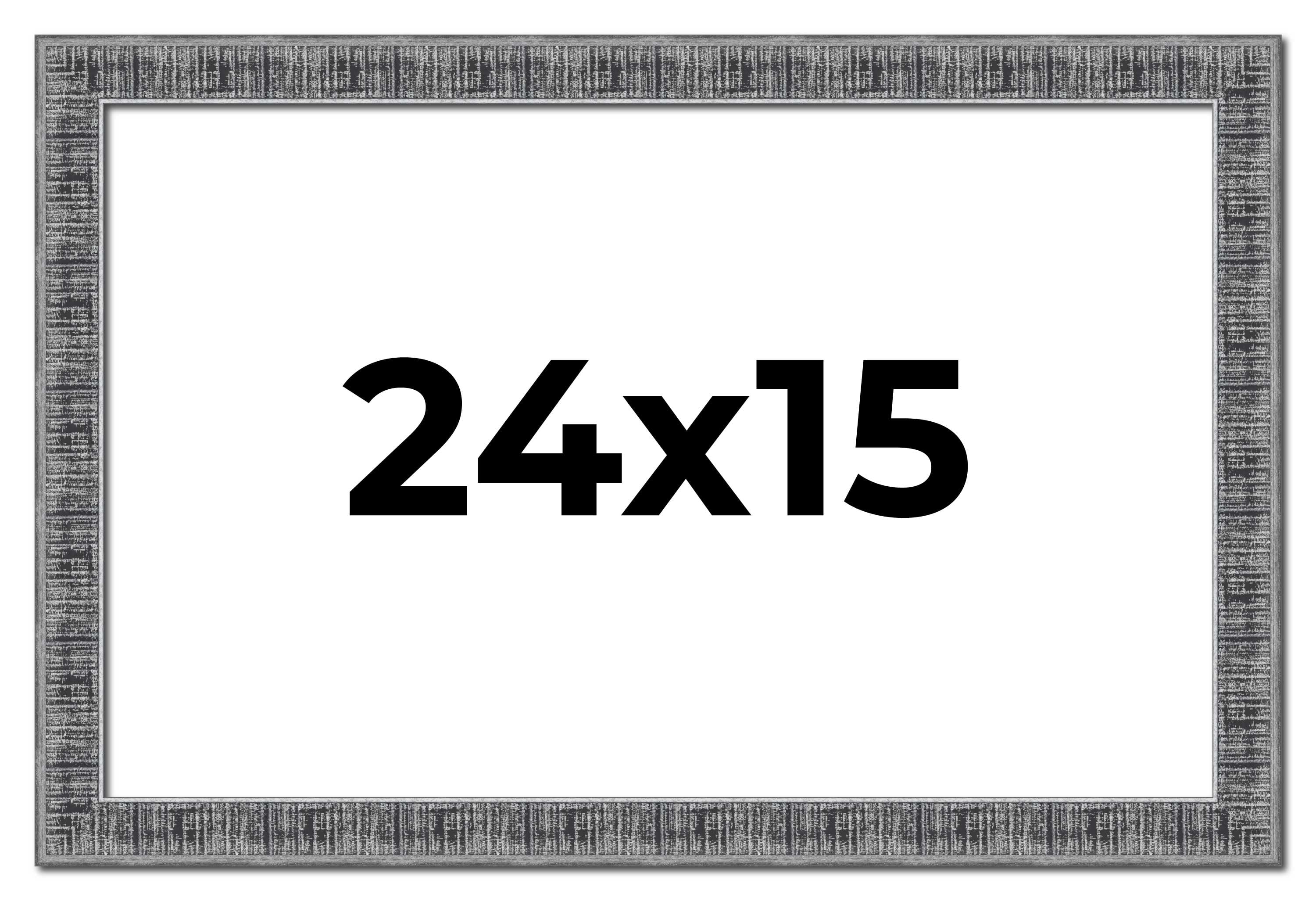 24x15 Frame Silver Black Rustic Sonoma Solid Wood Picture Frame | 1.5 ...