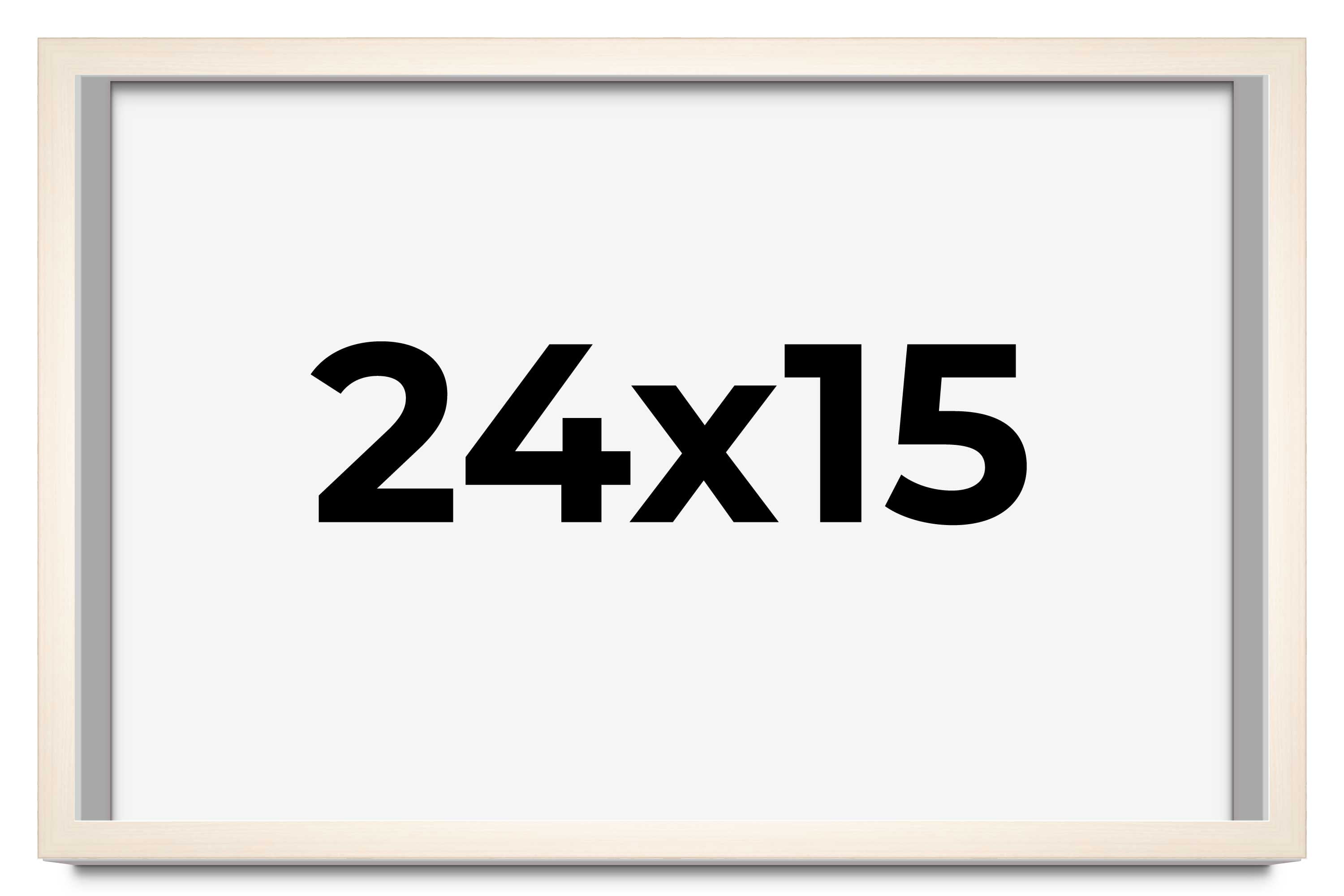 24x15 Frame White Wash Solid Wood Picture Frame | 0.75 Inch Moulding ...