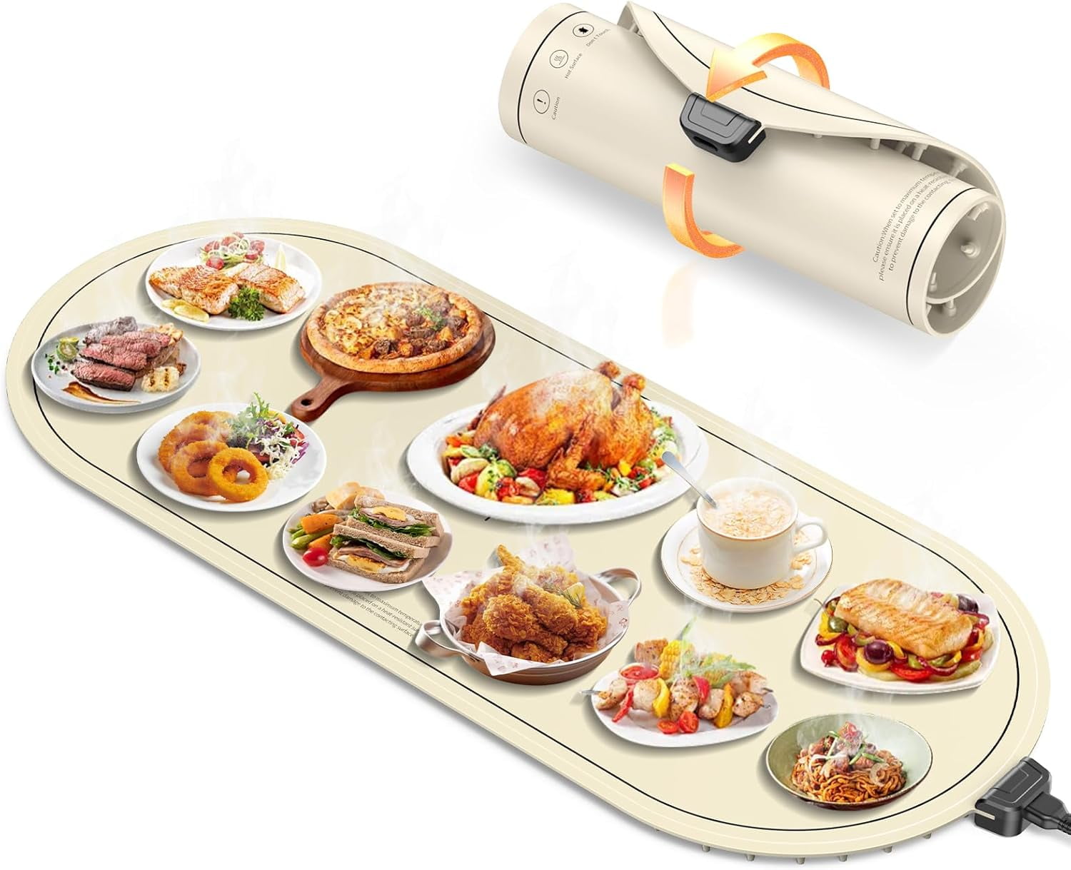 24x15 Inch Electric Food Warming Mat - 3-Temperature Silicone Heating ...