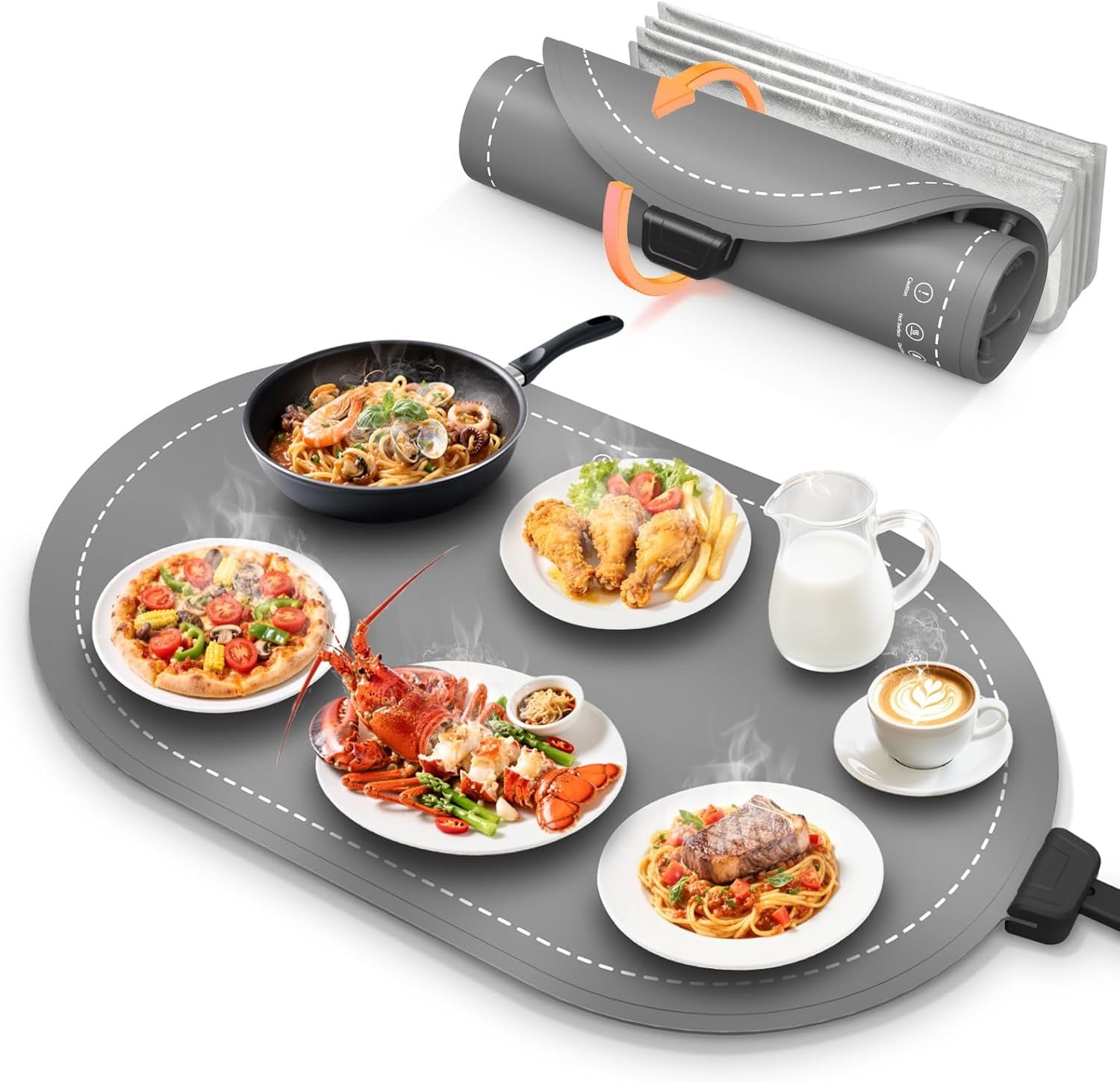 24x15 Inch Electric Food Warming Mat - 3-Temperature Silicone Heating ...