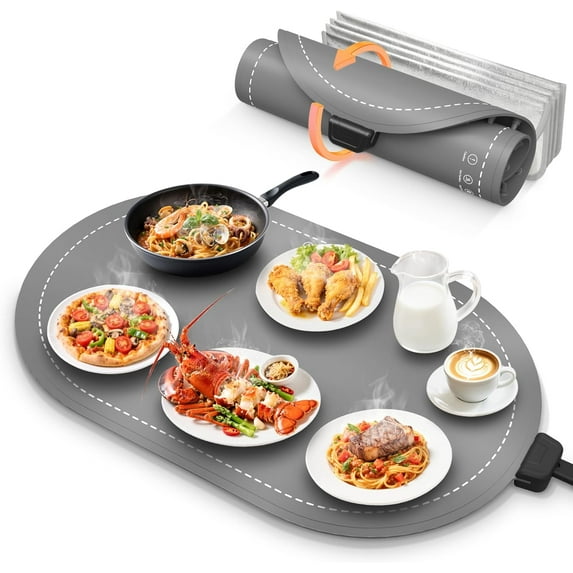24x15 Inch Electric Food Warming Mat - 3-Temperature Silicone Heating ...