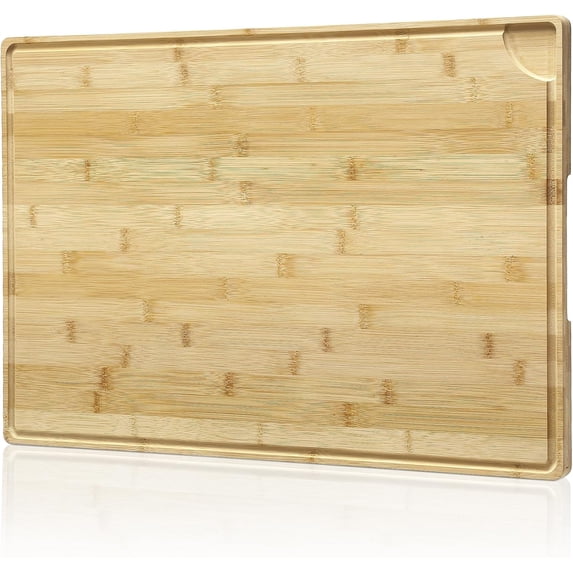 24x16 Inch Extra Large Bamboo Cutting Board with Juice Groove & Handles ...