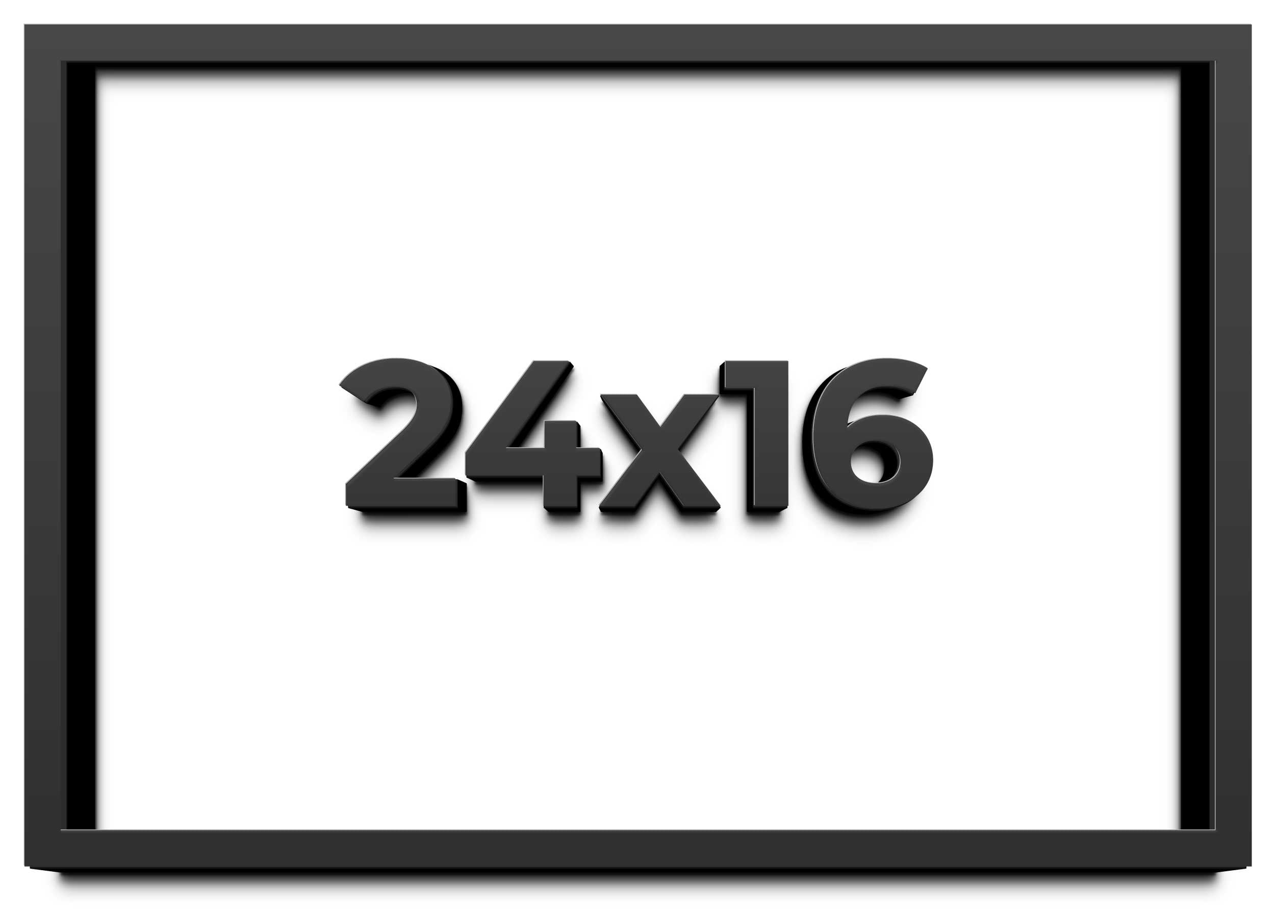 24x16 Shadow Box Frame Black | 1 inches Deep Real Wood Contemporary ...