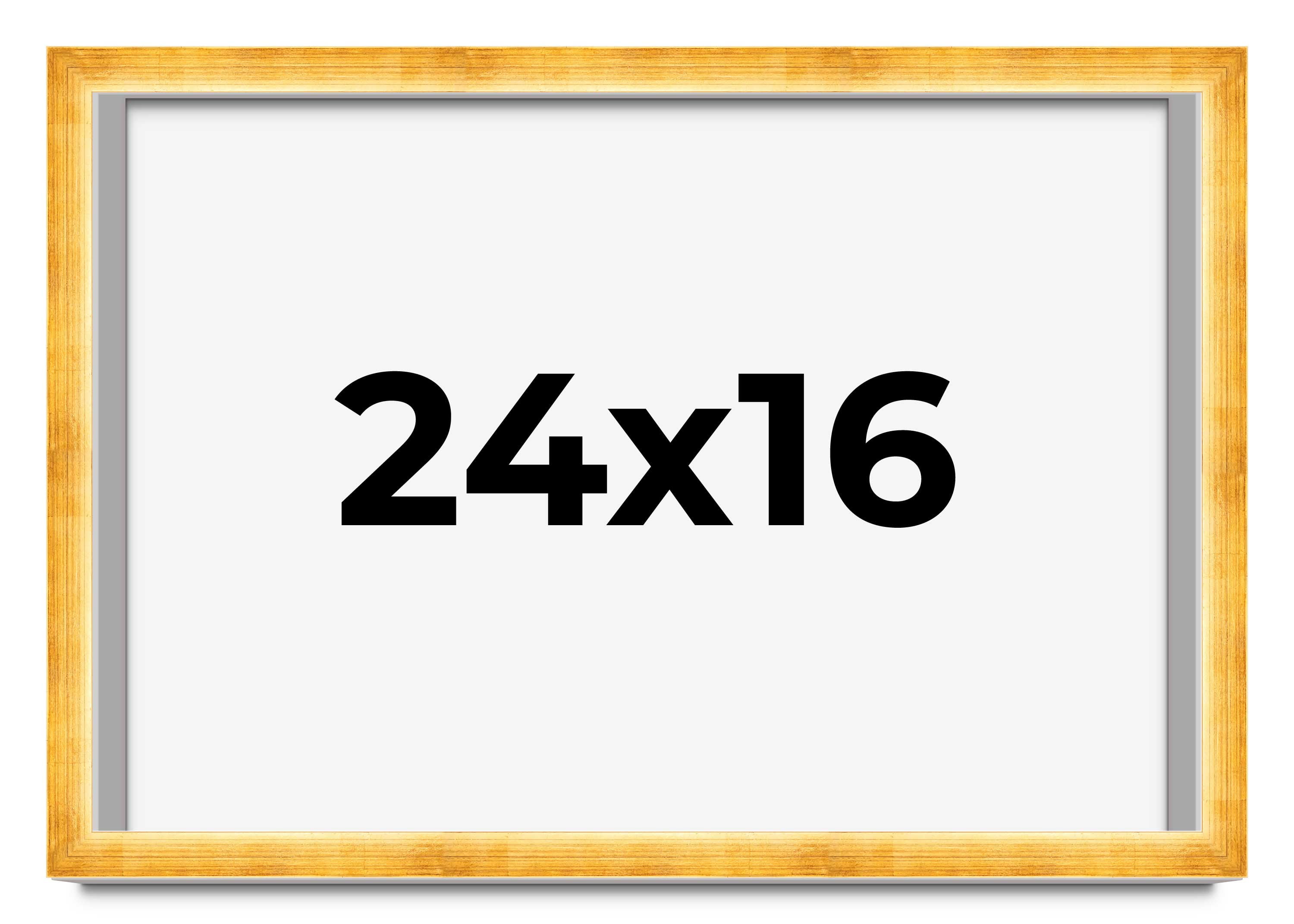 24x16 Shadow Box Frame Gold | 1.625 Inches Deep Real Wood Traditional ...