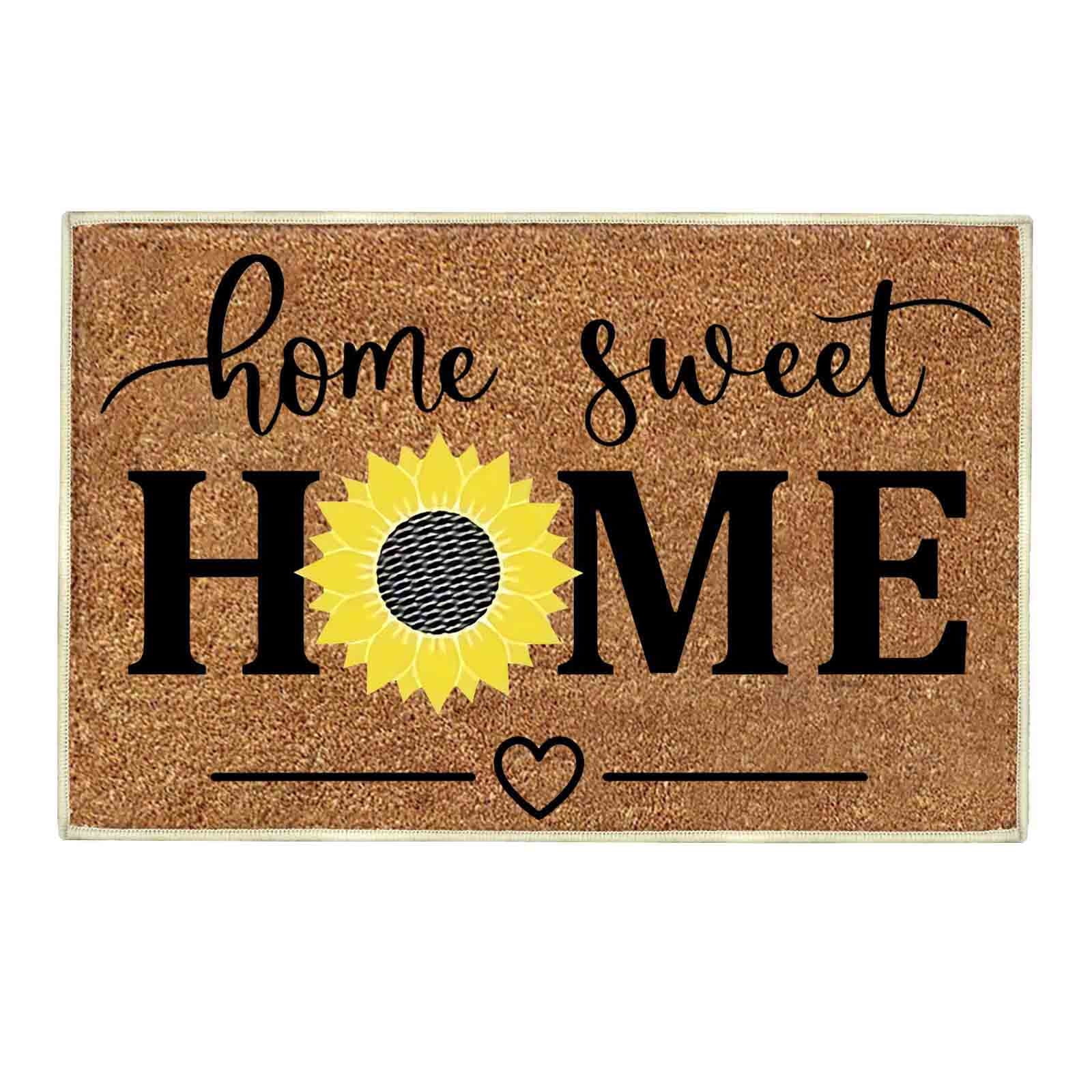 24x16IN Spring Welcome Mat , Coco Coir Mat Sunflower Welcome Mat Spring ...