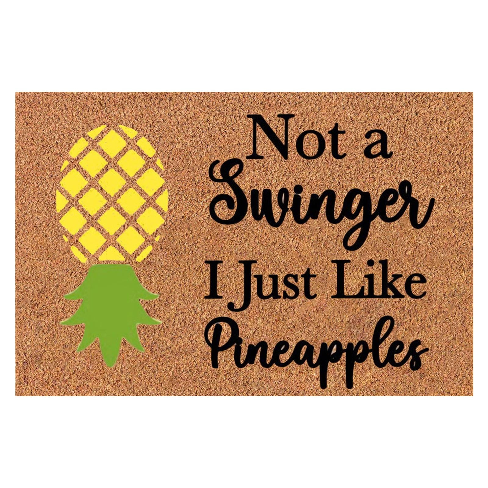 24x16IN Welcome Mats for Outside , Coco Coir Mat Fun Pineapple Letter ...
