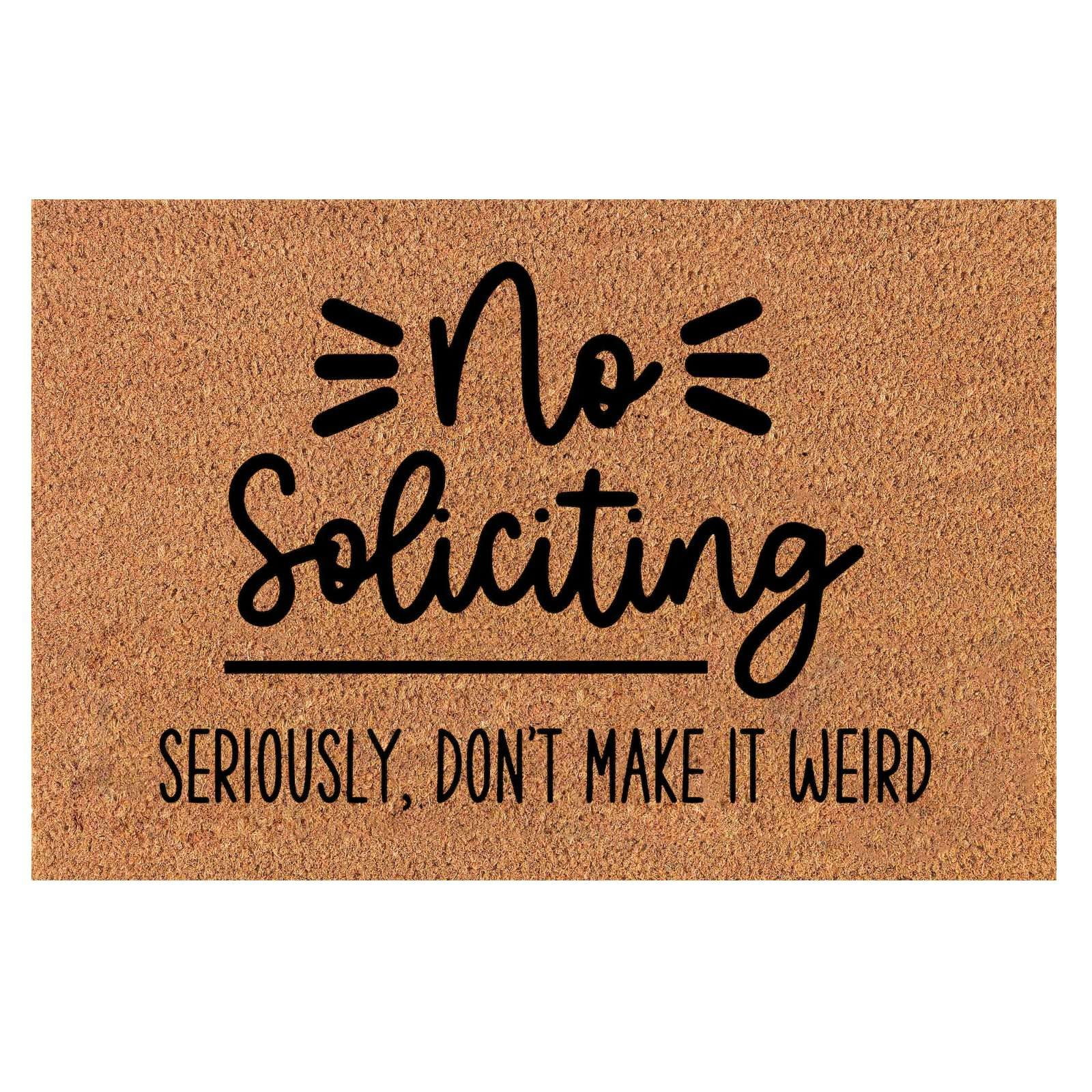24x16IN Welcome Mats for Outside , Coco Coir Mat No Soliciting Fun ...