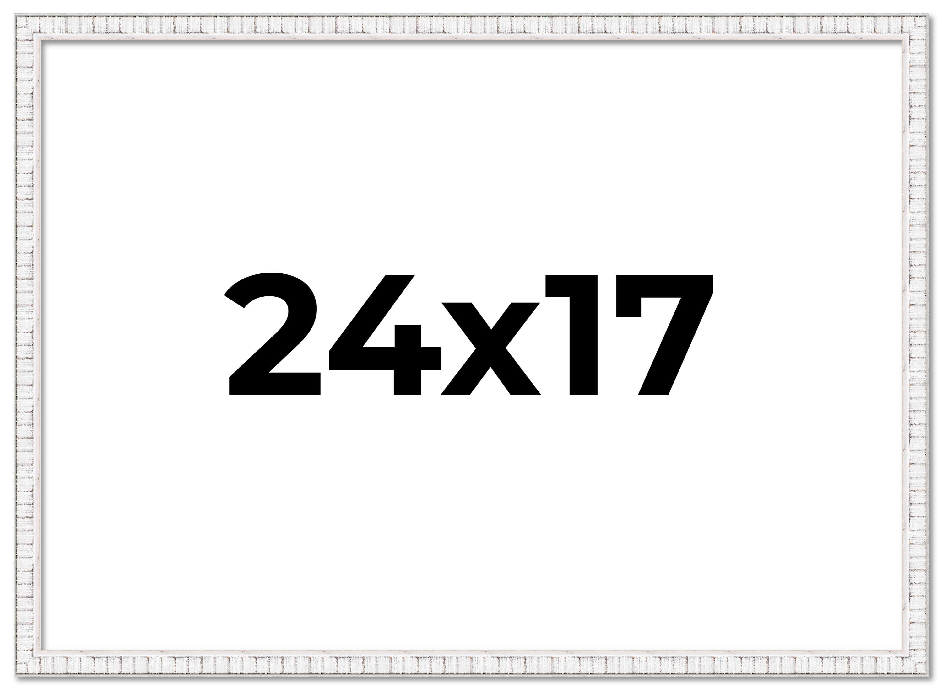 24x17 Frame White Scuffed Rustic Solid Wood Picture Frame | 0.75 Inch ...