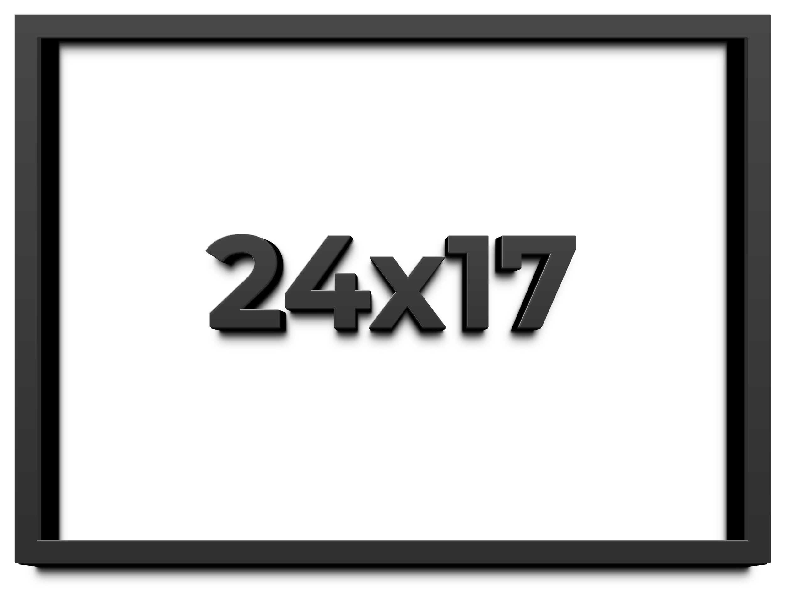 24x17 Shadow Box Frame Black | 1 inches Deep Real Wood Contemporary ...