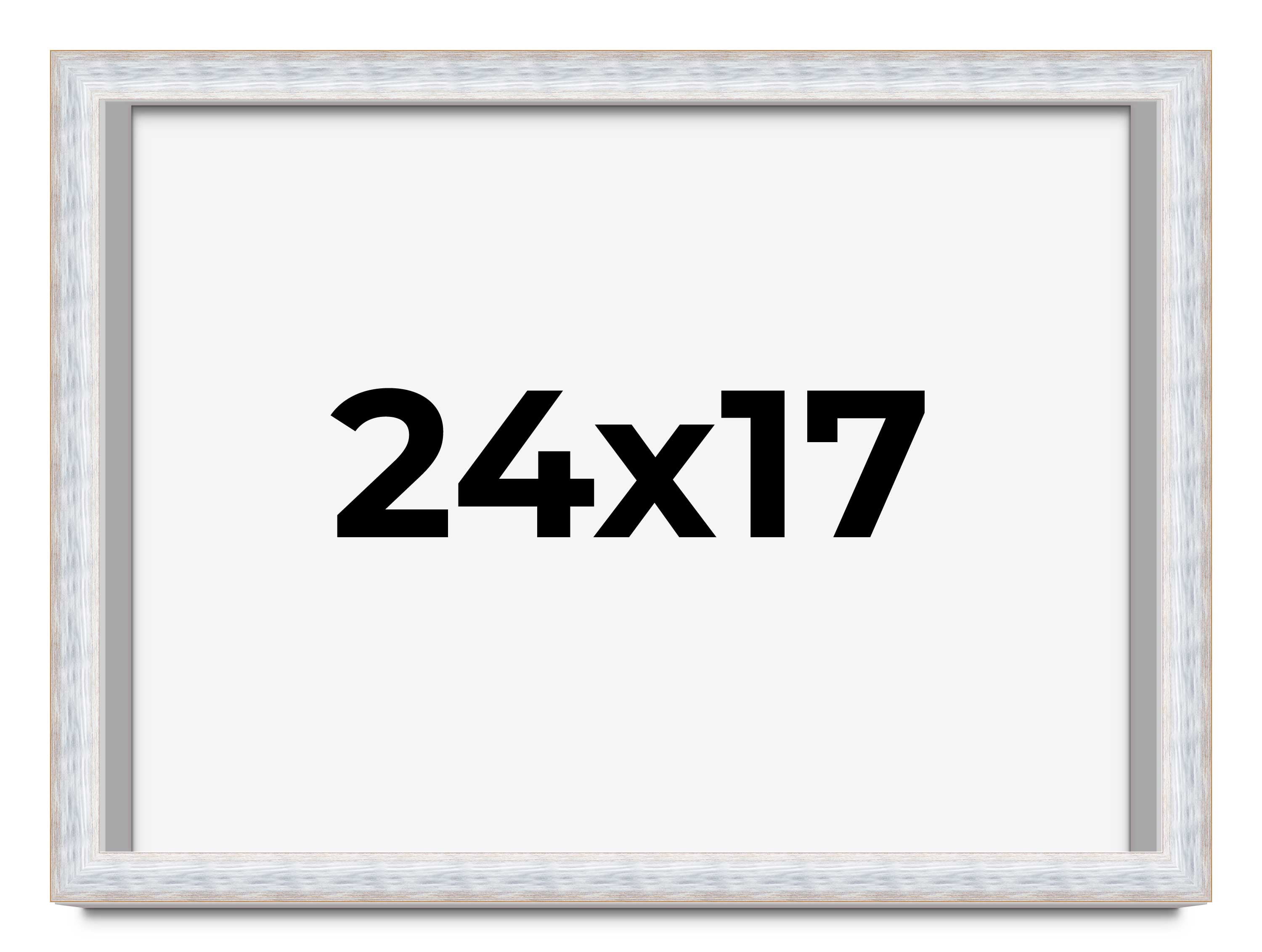 24x17 Shadow Box Frame Silver | 1.625 Inches Deep Real Wood ...