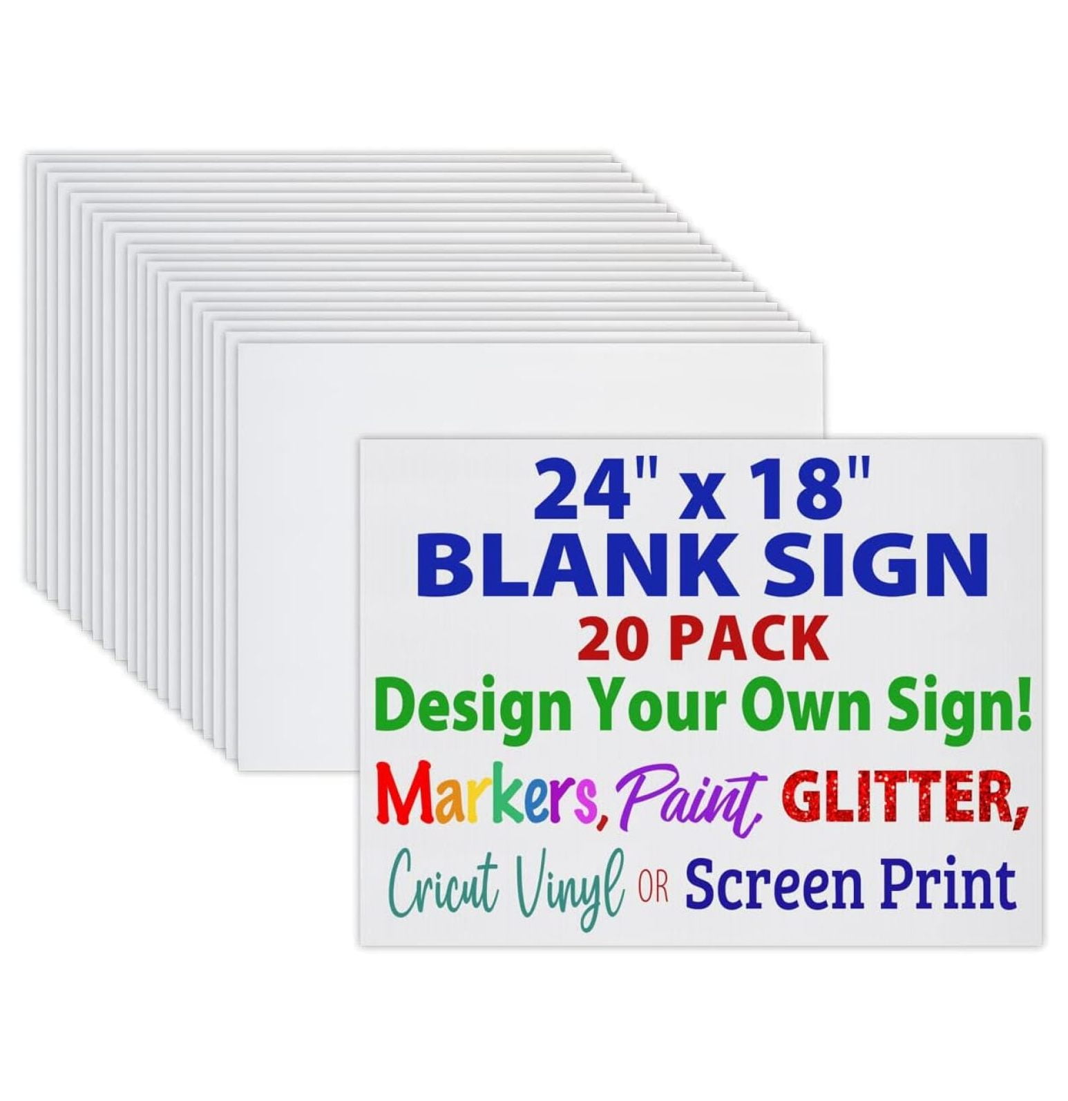 Unbranded 24 x 18 Blank Birthday Yard Signs (20 Count) - Walmart.com