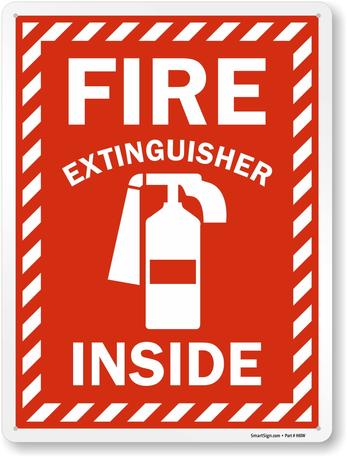 24x18 Fire Extinguisher Sign with Mounting Holes, High Density ...