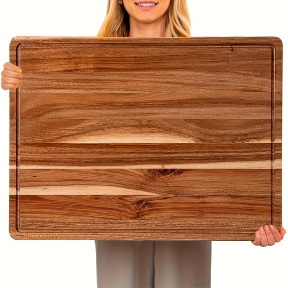 24x18 Inch Extra Large Bamboo Cutting Board - Thick Butcher Block with ...