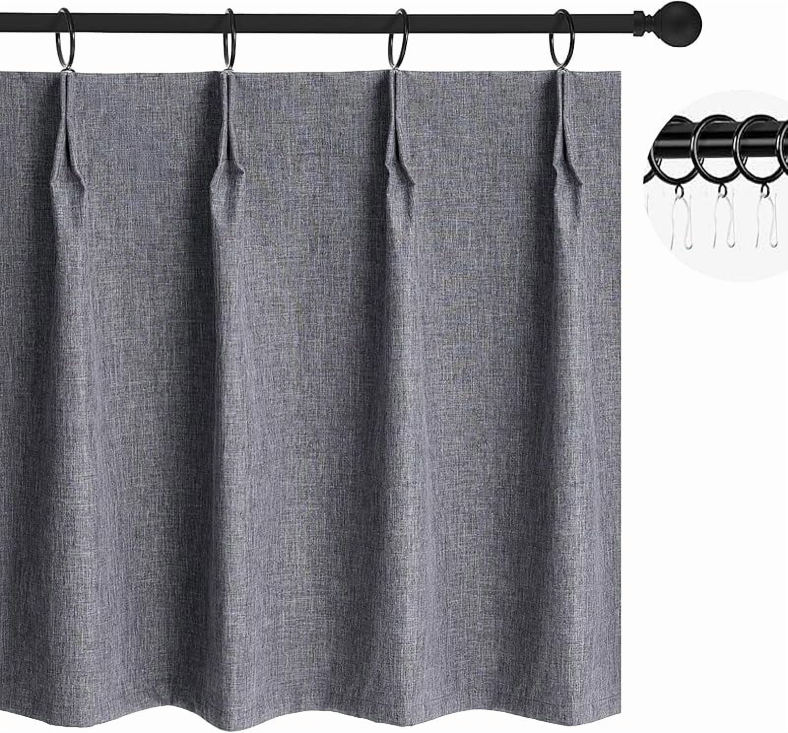 24x18 Inch Pinch Pleated Blackout Cafe Curtains - Pack of 2, 100% Light ...
