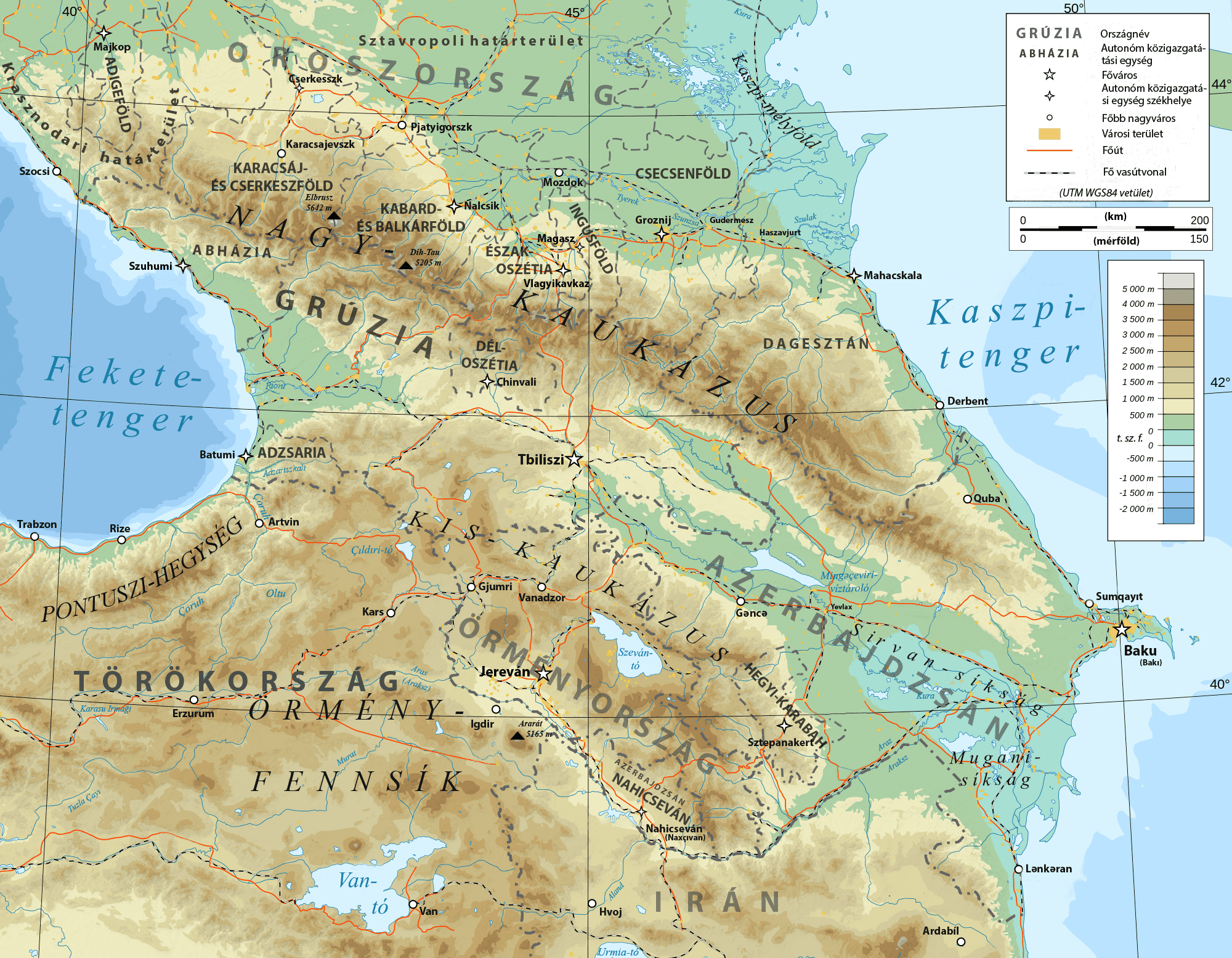 24x18in Caucasus Topographic Map-hu 【Photo Paper】 - Walmart.com