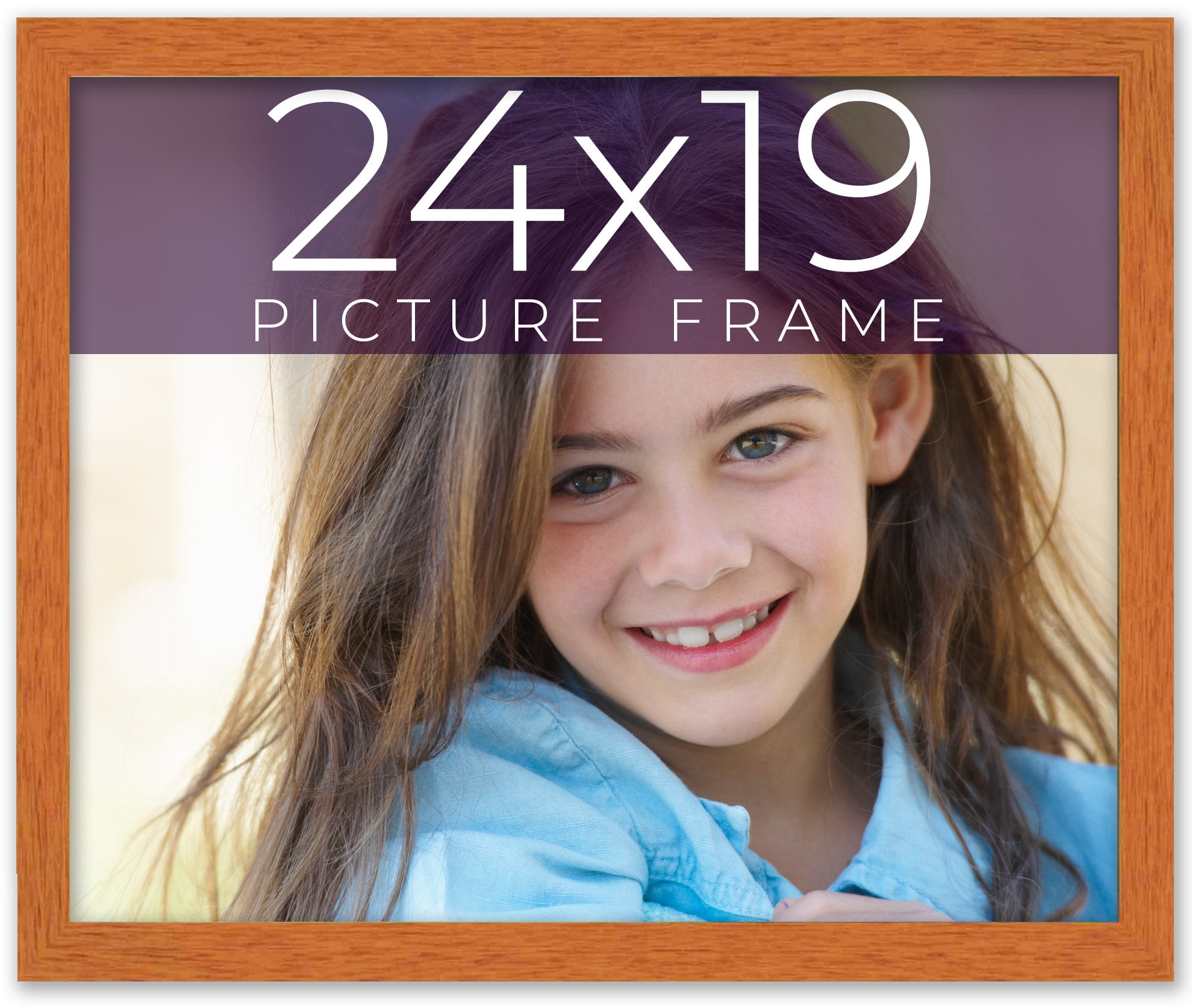 24x19 Honey Brown Real Wood Picture Frame Width 0.75 inches | Interior ...