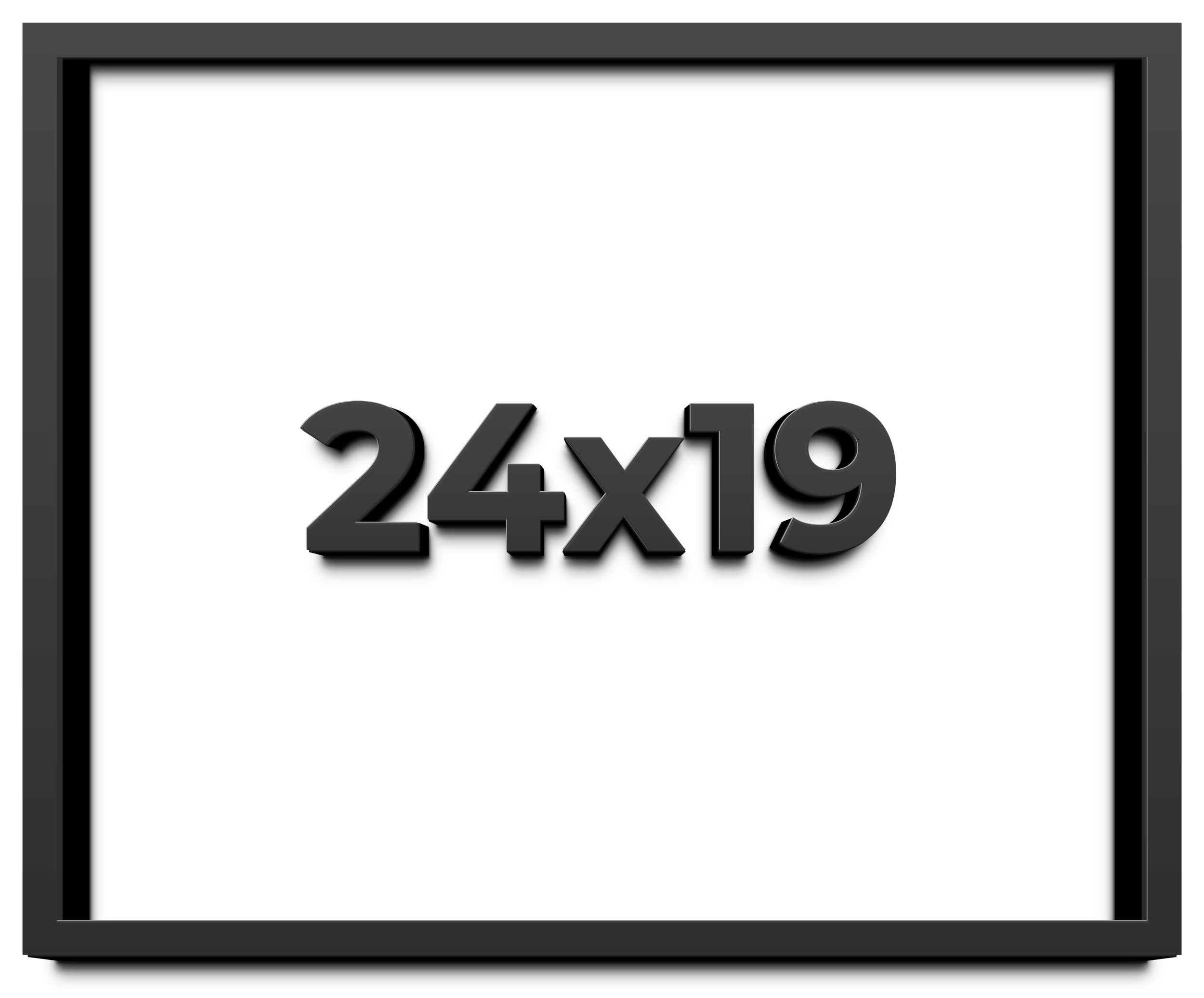 24x19 Shadow Box Frame Black | 1 inches Deep Real Wood Contemporary ...