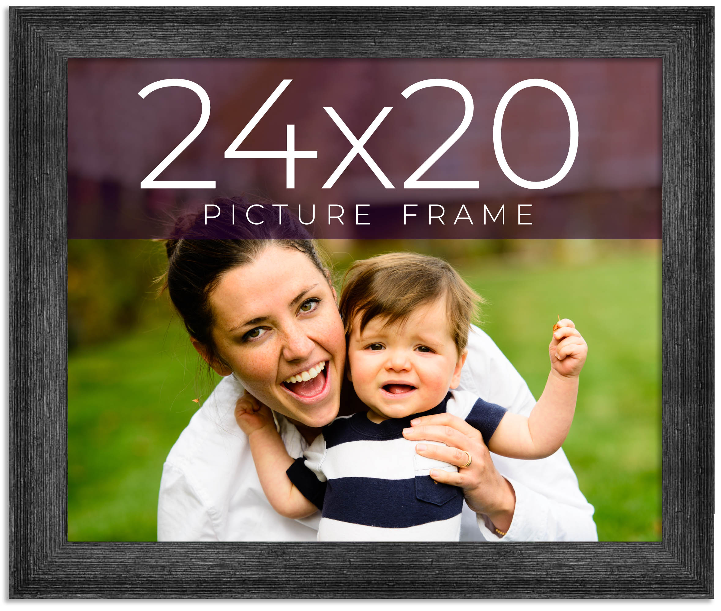24x20 Frame Black Real Wood Picture Frame Width 1.5 inches | Interior ...
