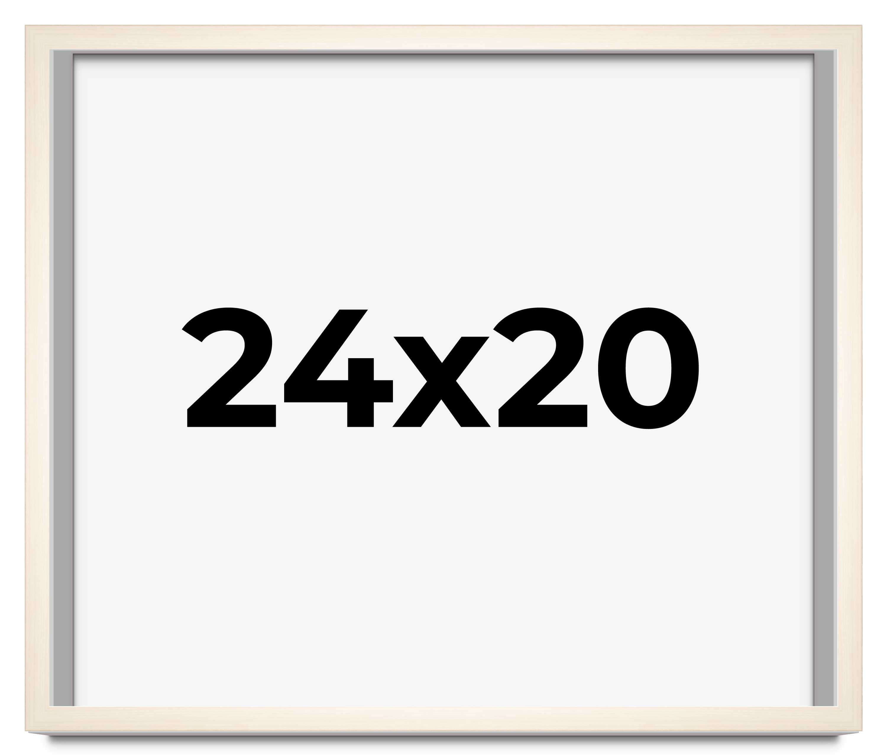 24x20 Frame White Wash Solid Wood Picture Frame | 0.8125 Inch Moulding ...