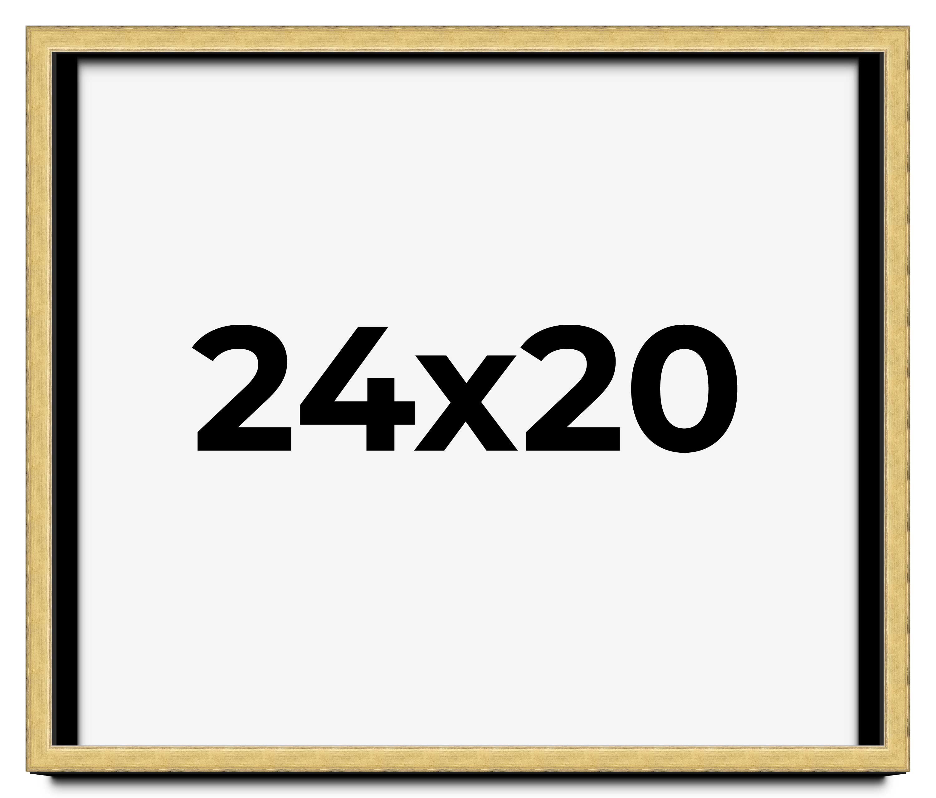 24x20 Shadow Box Frame Gold | 1.375 Inches Deep Real Wood Contemporary ...