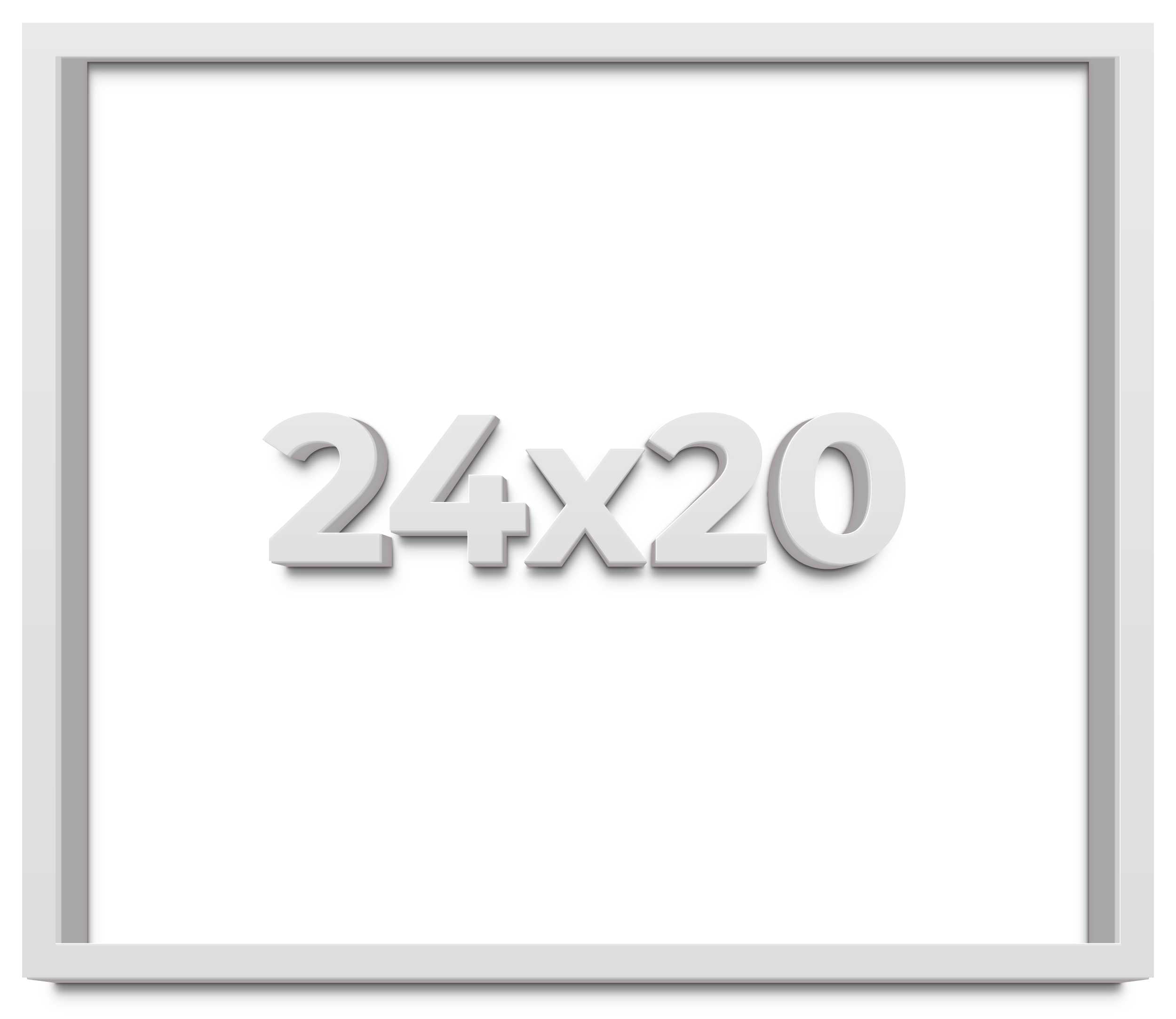 24x20 Shadow Box Frame White | 1 Inches Deep Real Wood Contemporary ...