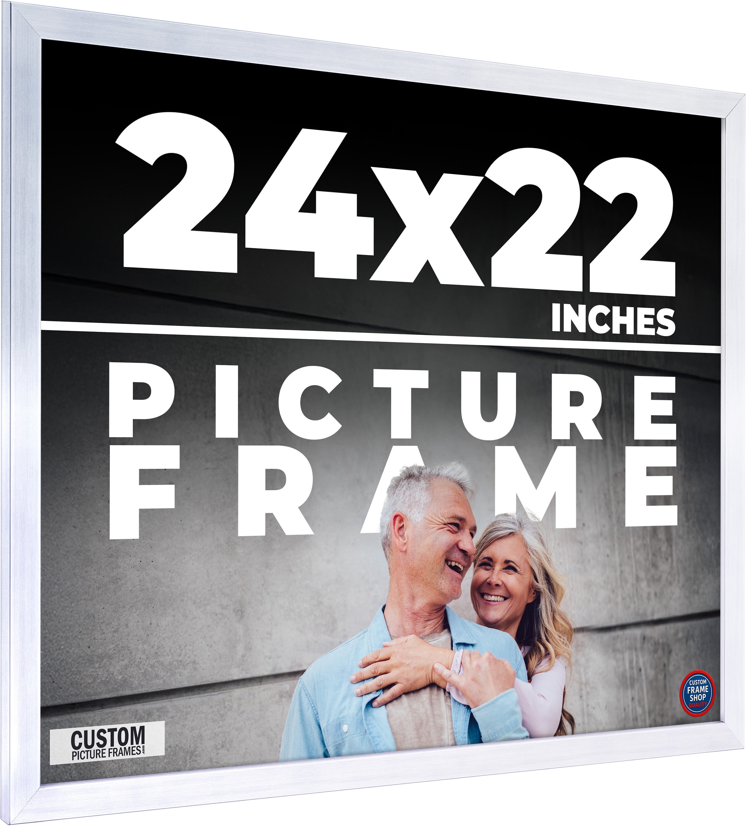 24x22 Frame Silver Real Wood Picture Frame Width 0.75 inches | Interior ...