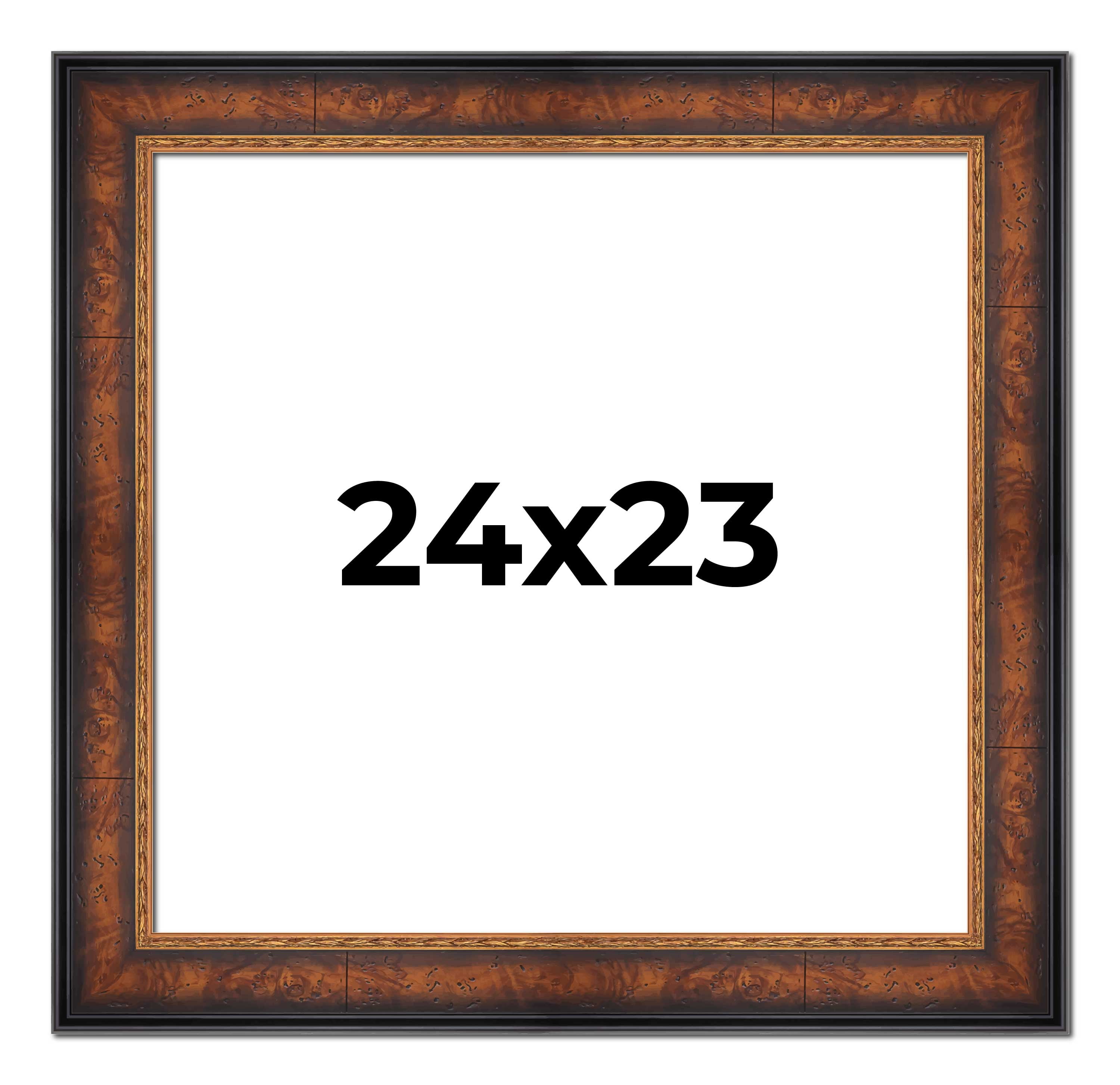 24x23 Frame Brown Walnut Gold Ornate Trim Solid Wood Plein Air Picture ...