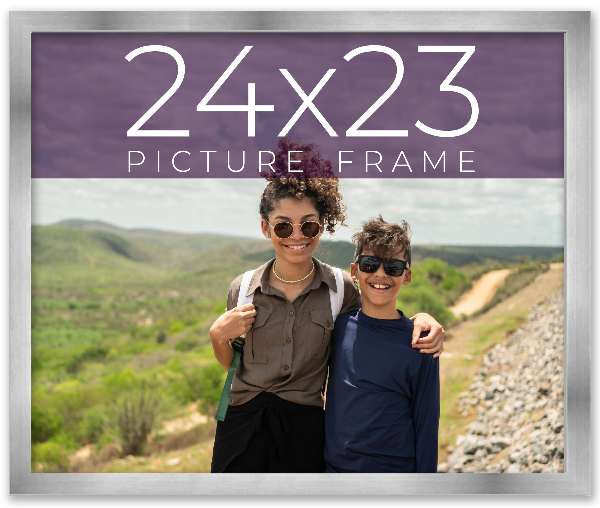 24x23 Frame Silver Real Wood Picture Frame Width 0.75 inches | Interior ...
