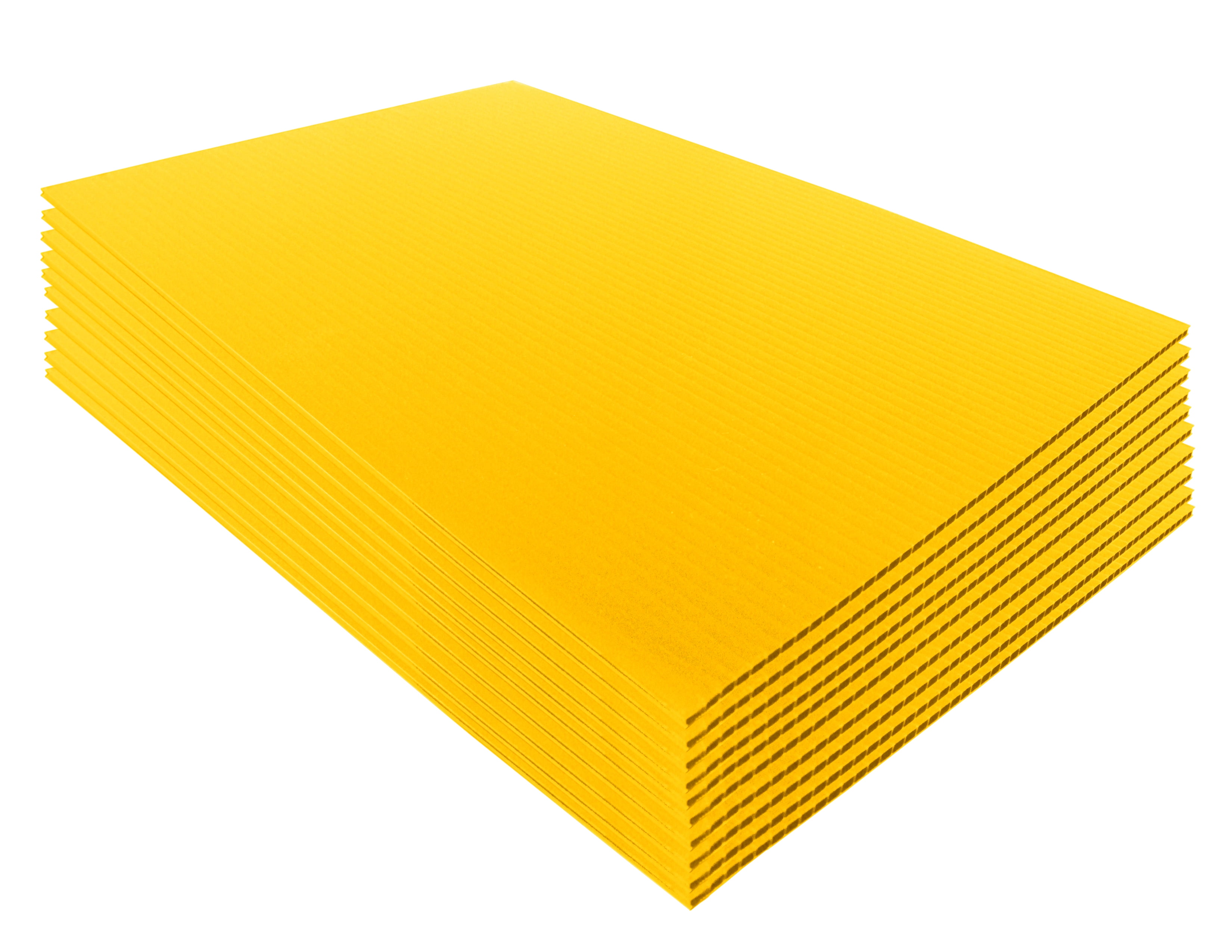 24x24 4mm Corrugated Plastic Sheets 25 Pack Yellow Waterproof ...