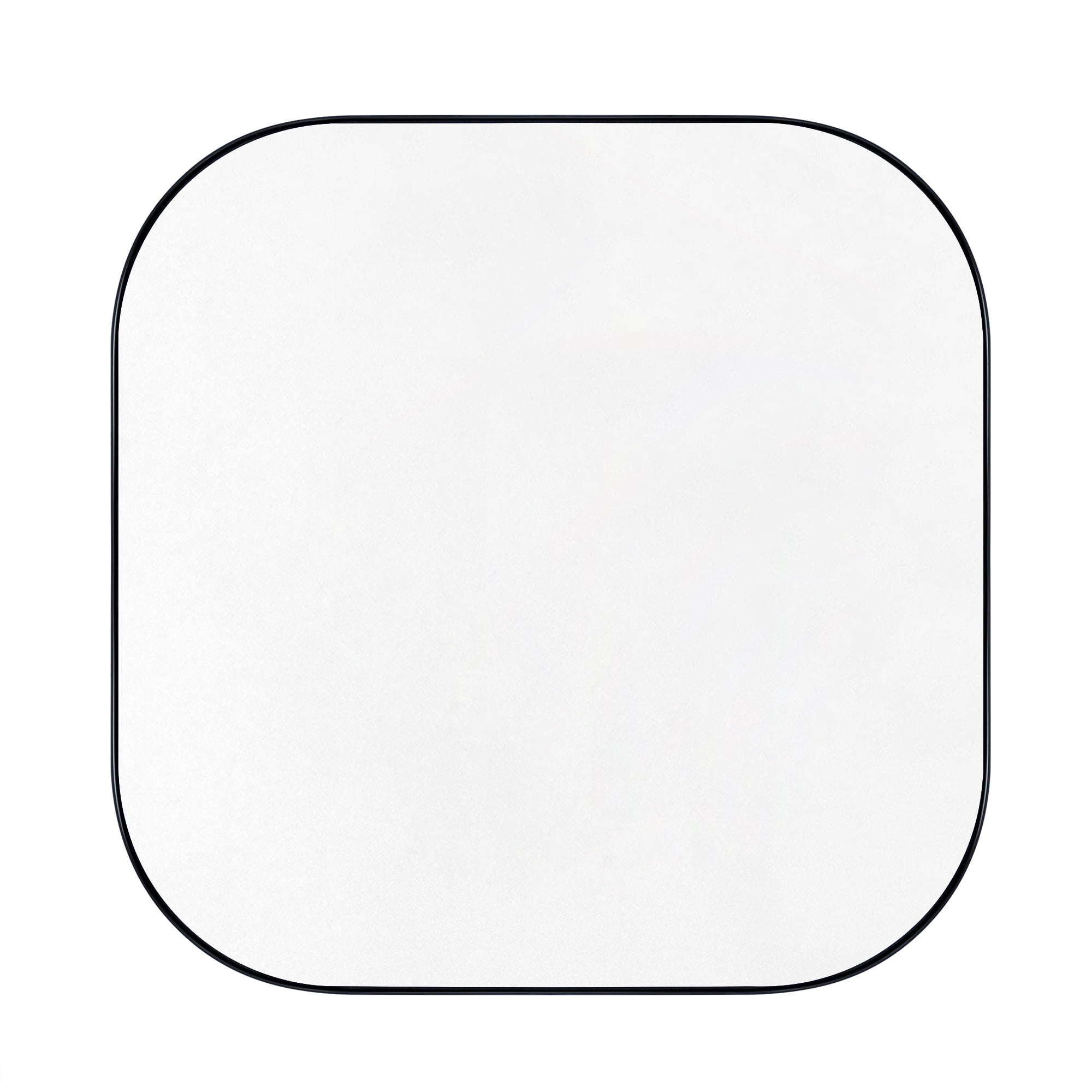 24x24'' Black Rounded Square Bathroom Vanity Wall Mirror Matt Black ...