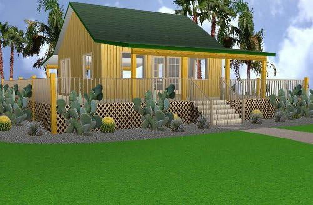 24x24 Cabin w/Covered Porch Plans Package, Blueprints, Material List ...