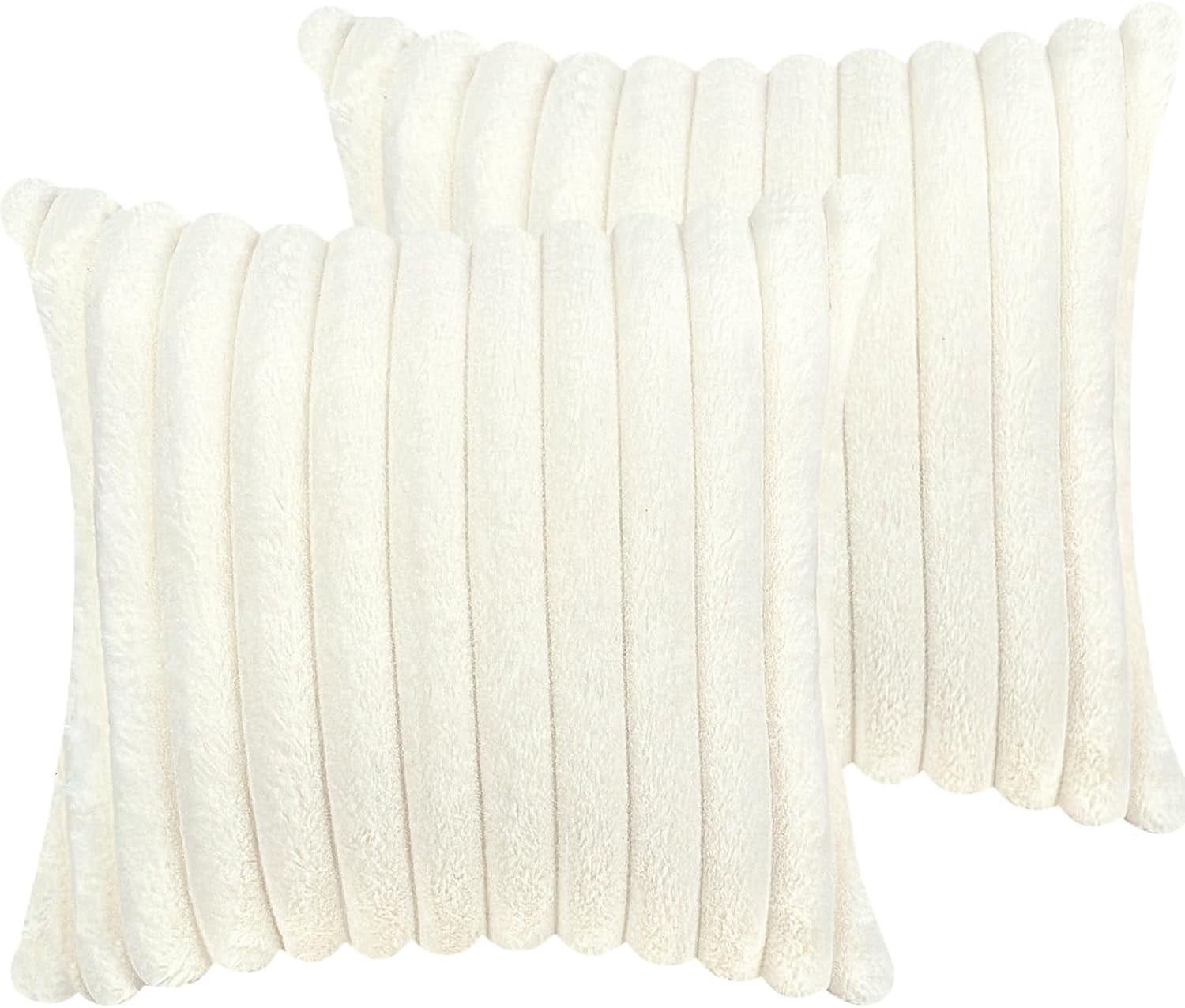 24x24 Decorative Faux Fur Pillow Covers for Sofa Couch, Soft Fluffy ...