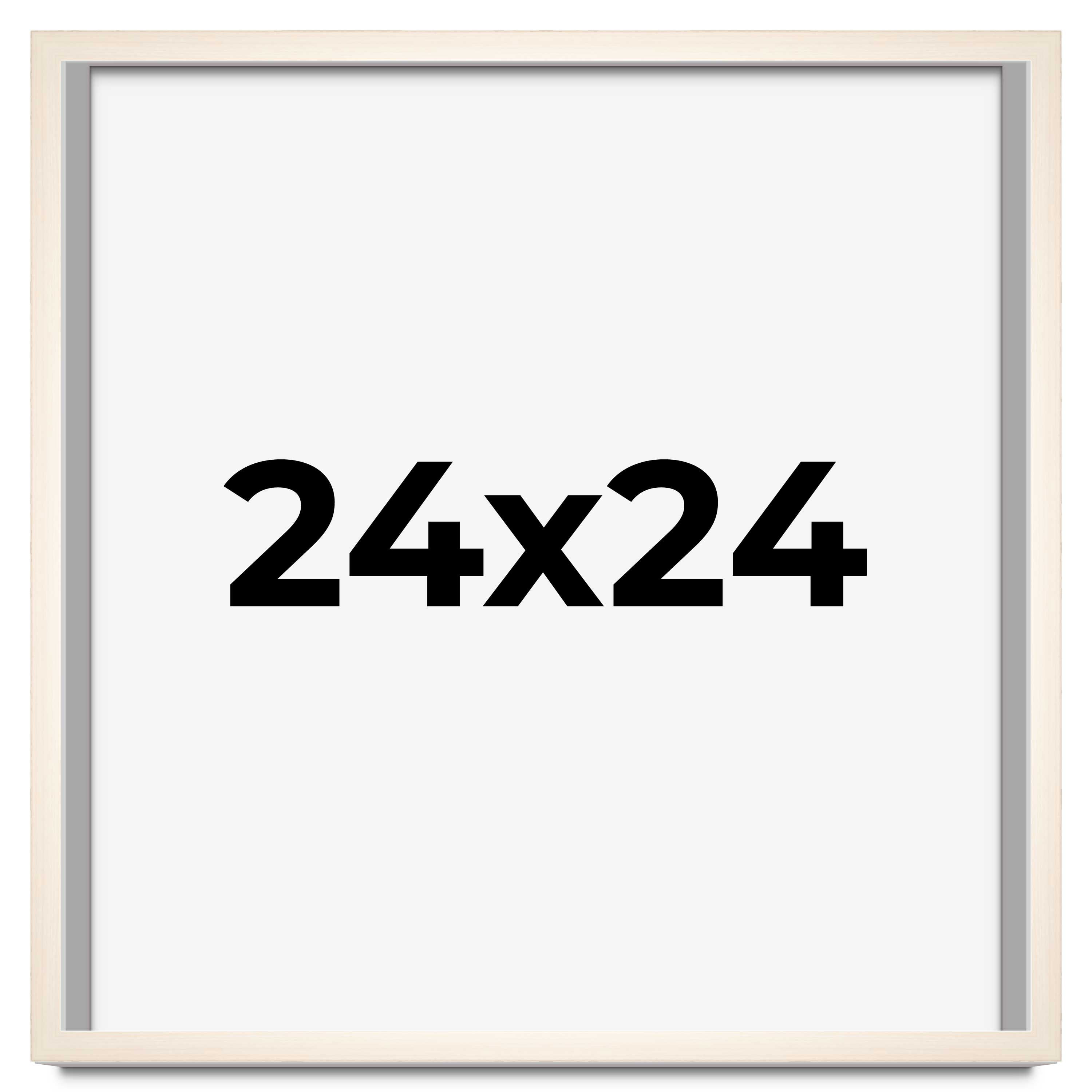 24x24 Frame White Wash Solid Wood Picture Frame | 0.75 Inch Moulding ...