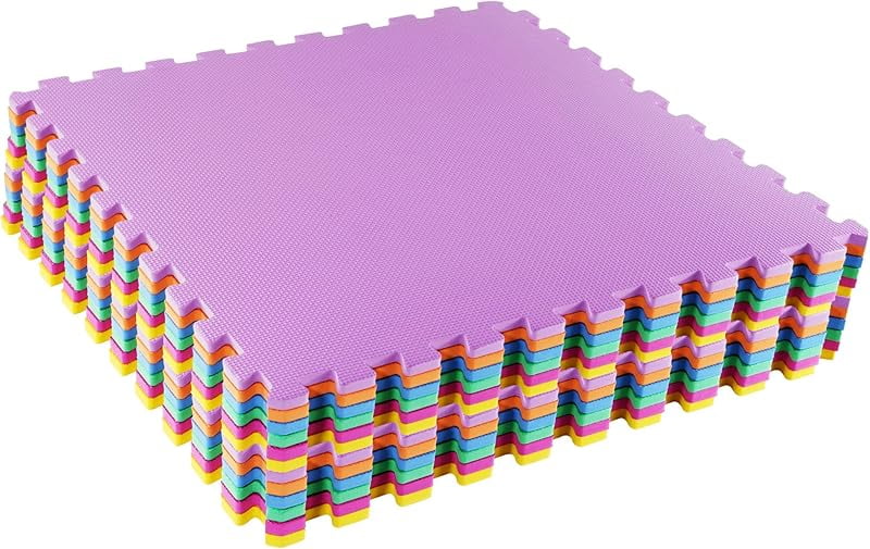 24x24 Inch EVA Interlocking Foam Exercise Tile Mat – Non-Slip Puzzle ...