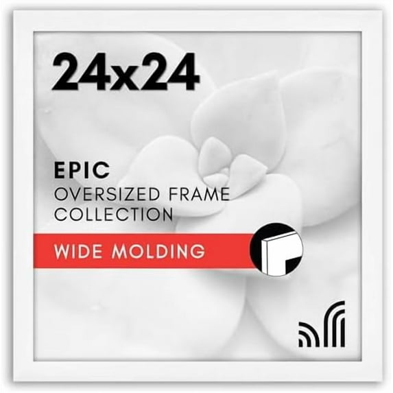 24x24 Picture Frame with Polished Plexiglass - Epic Collection - Square ...
