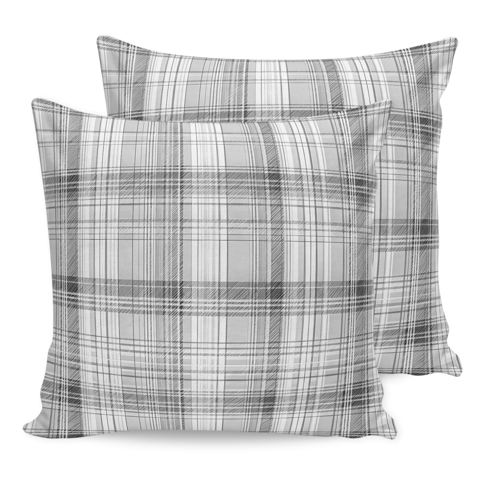 24x24 Pillow Covers Set of 2, Black Checkered Square Throw Pillow ...