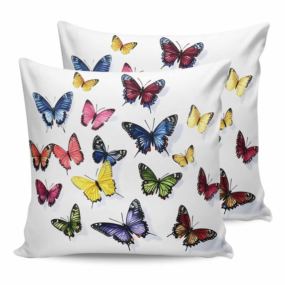 24x24 Pillow Covers Set of 2, Butterfly Print Throw Pillow Covers ...