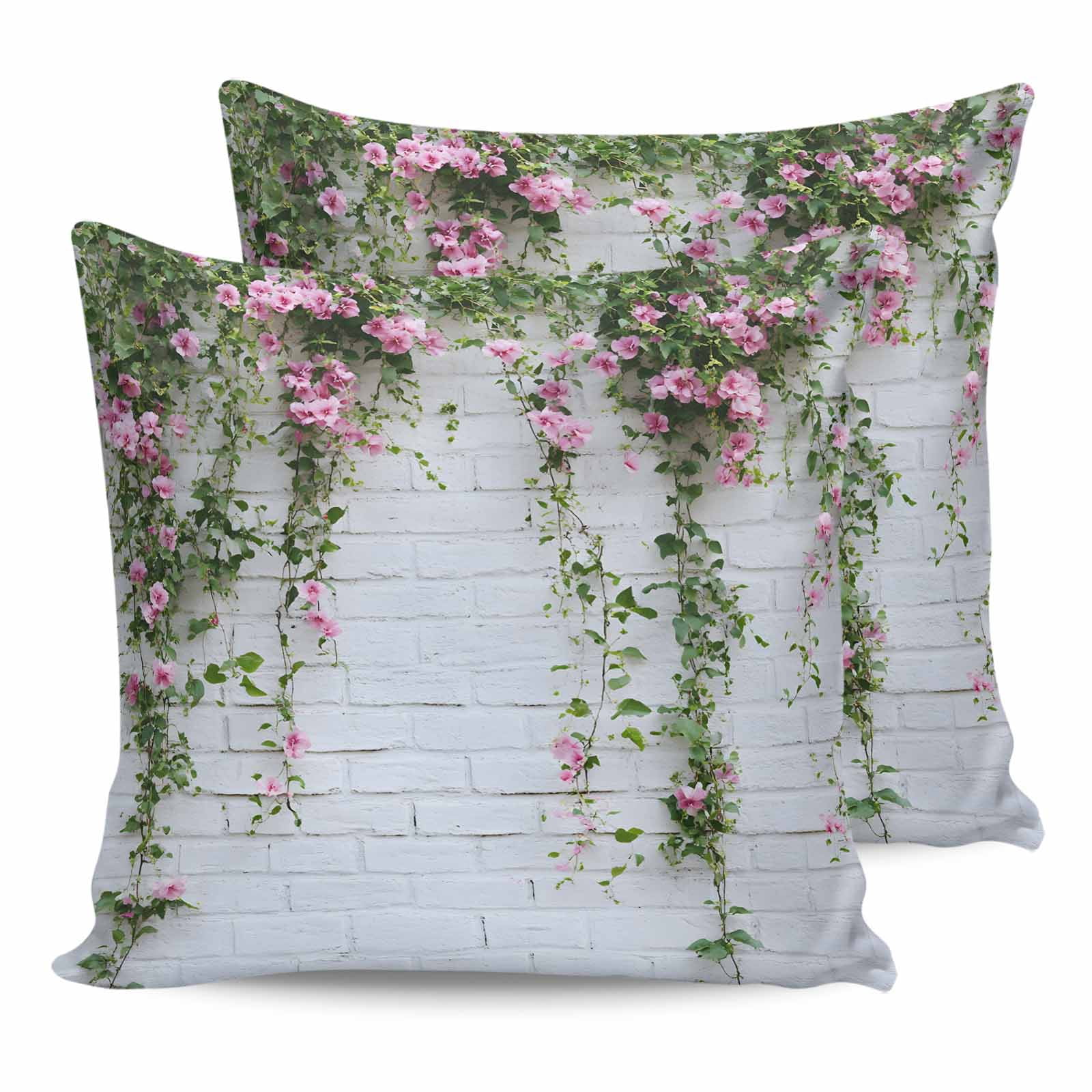 24x24 Pillow Covers Set of 2, Pink Spring Floral Throw Pillow Covers ...