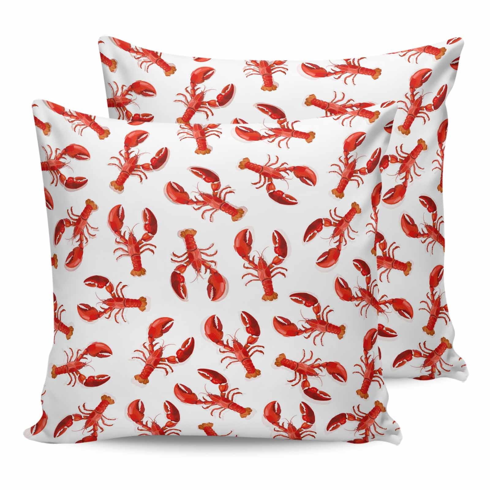 24x24 Pillow Covers Set of 2, Red Lobster Throw Pillow Covers ...