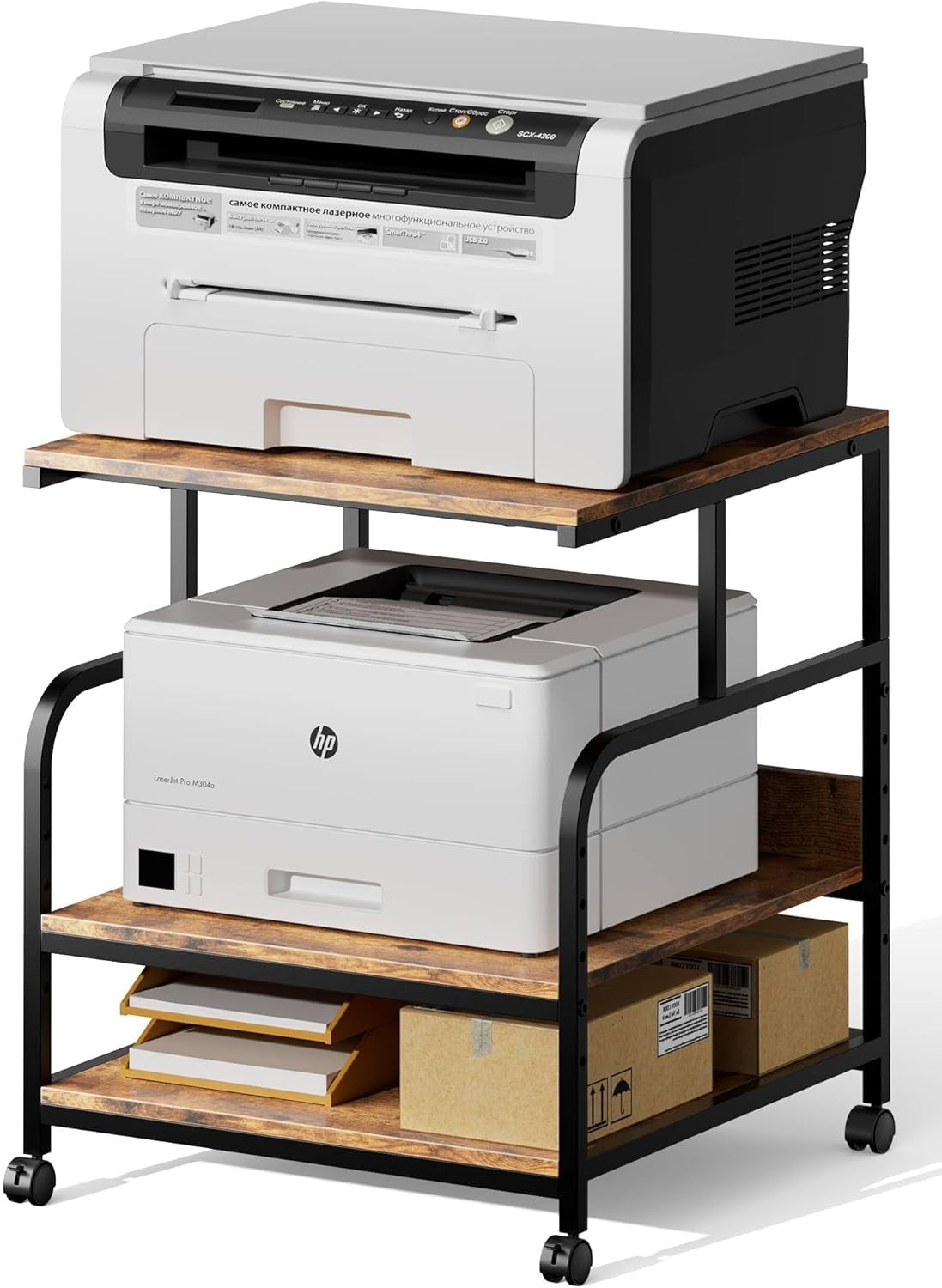 24x24 inches Printer Stand with Adjustable Storage Shelf - Large ...