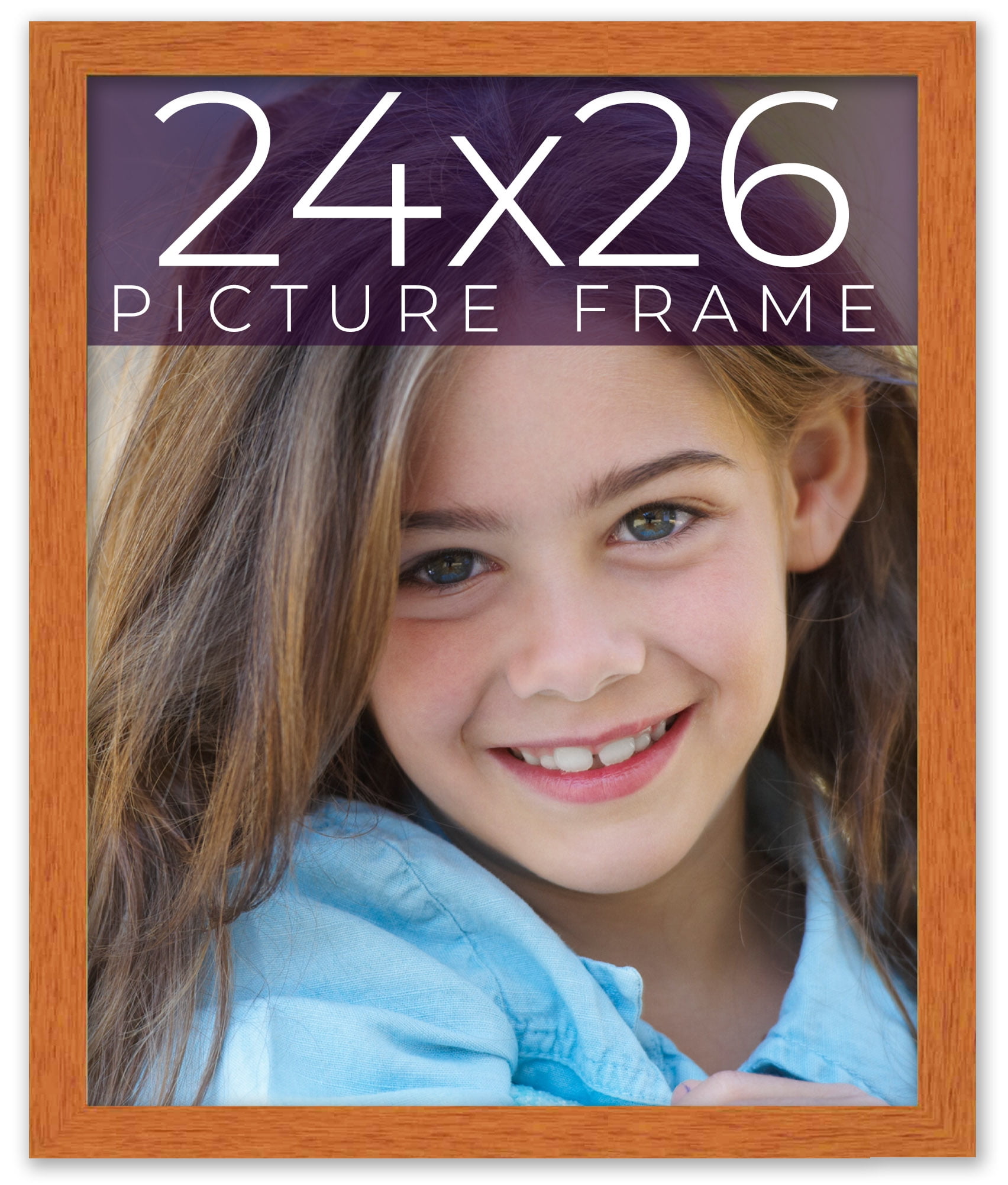 24x26 Honey Brown Real Wood Picture Frame Width 0.75 inches | Interior ...