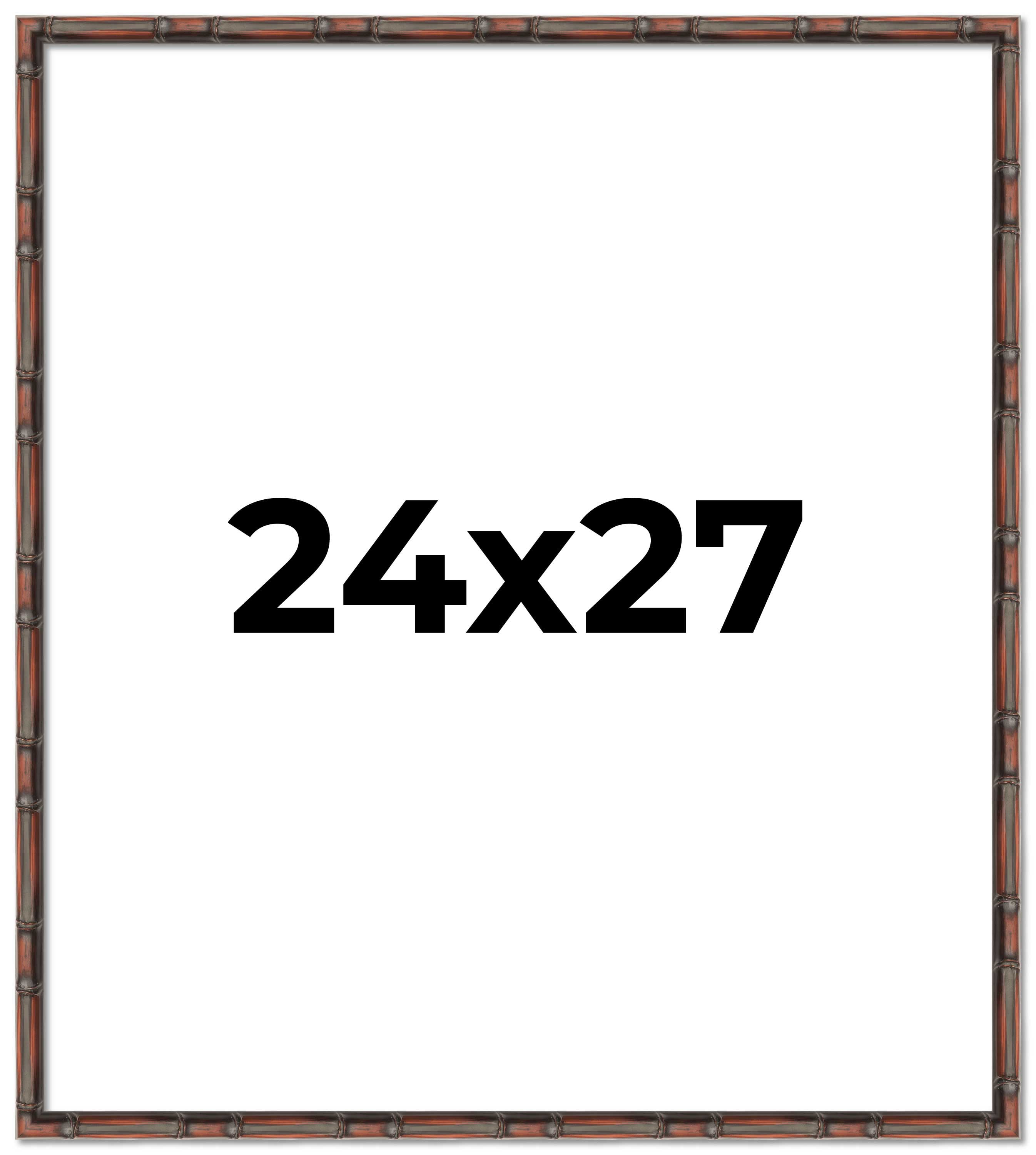 24x27 Frame Brown Bamboo with Dark Coffee/Walnut Finish | Solid Wood ...