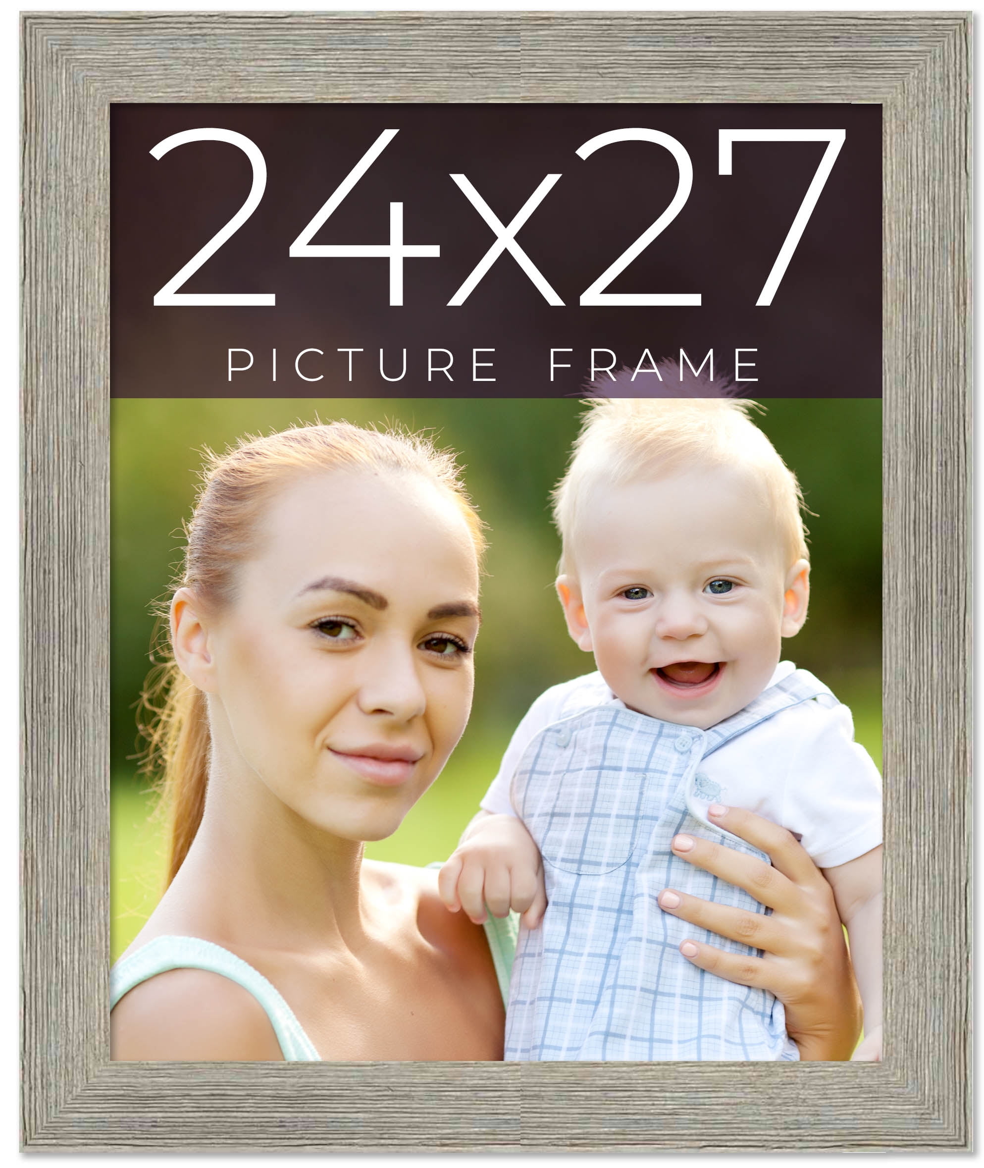 24x27 Frame Grey Real Wood Picture Frame Width 1.5 Inches | Interior ...