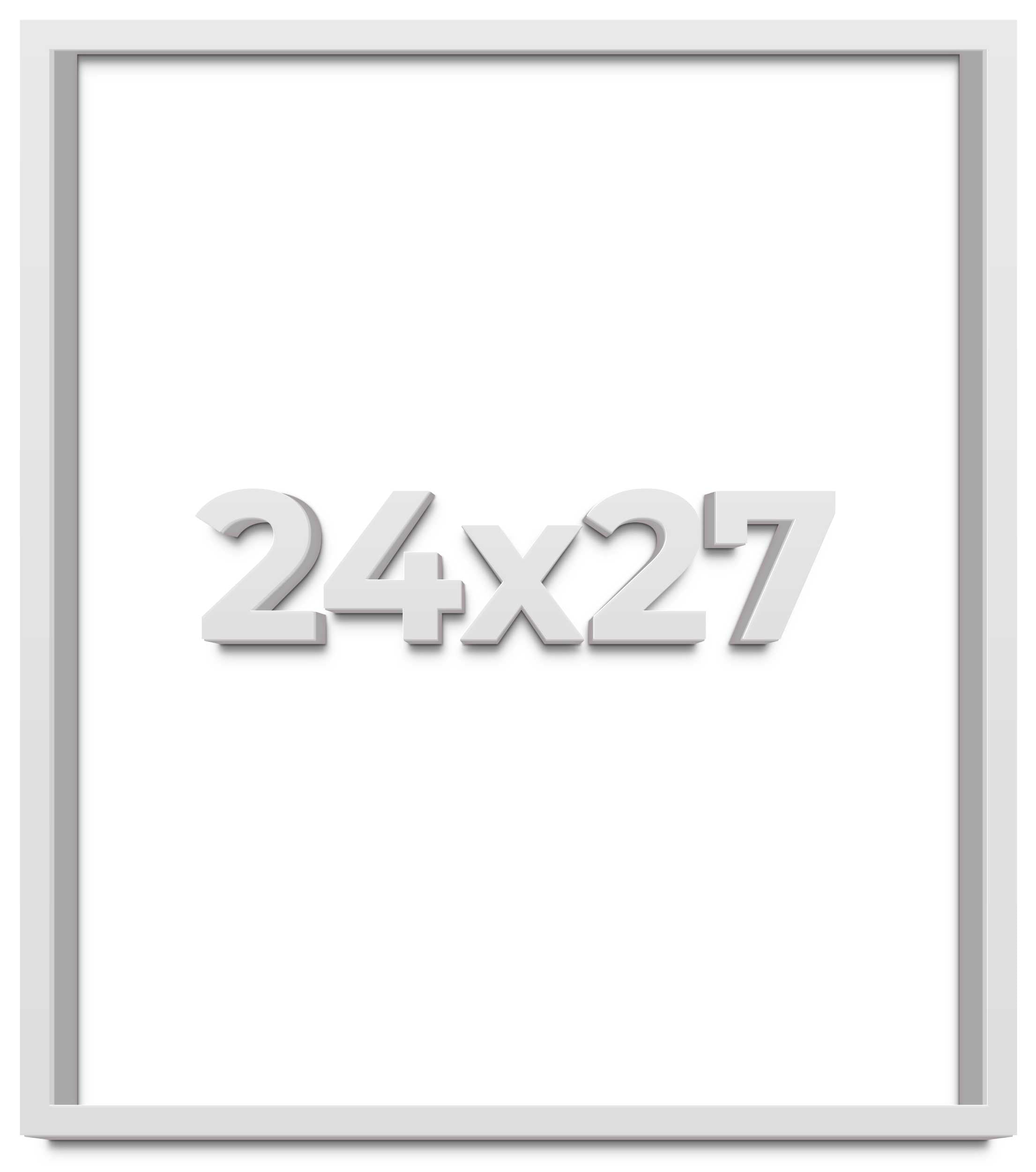 24x27 Shadow Box Frame White | 2 Inches Deep Real Wood Contemporary ...