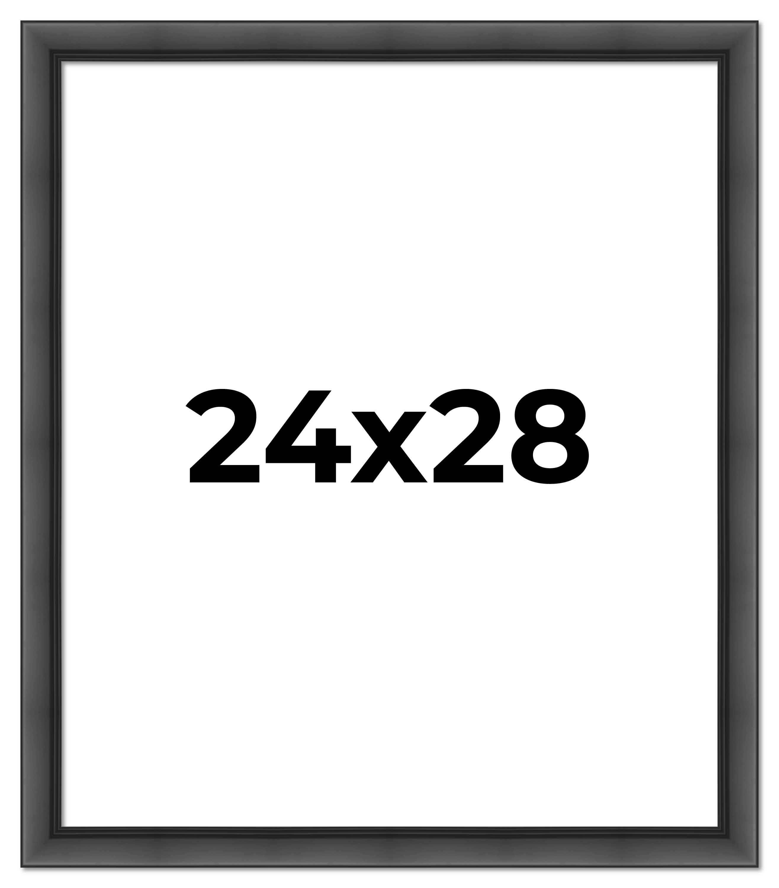 24x28 - 24 x 28 Contemporary Black Solid Wood Frame with UV Framer's ...