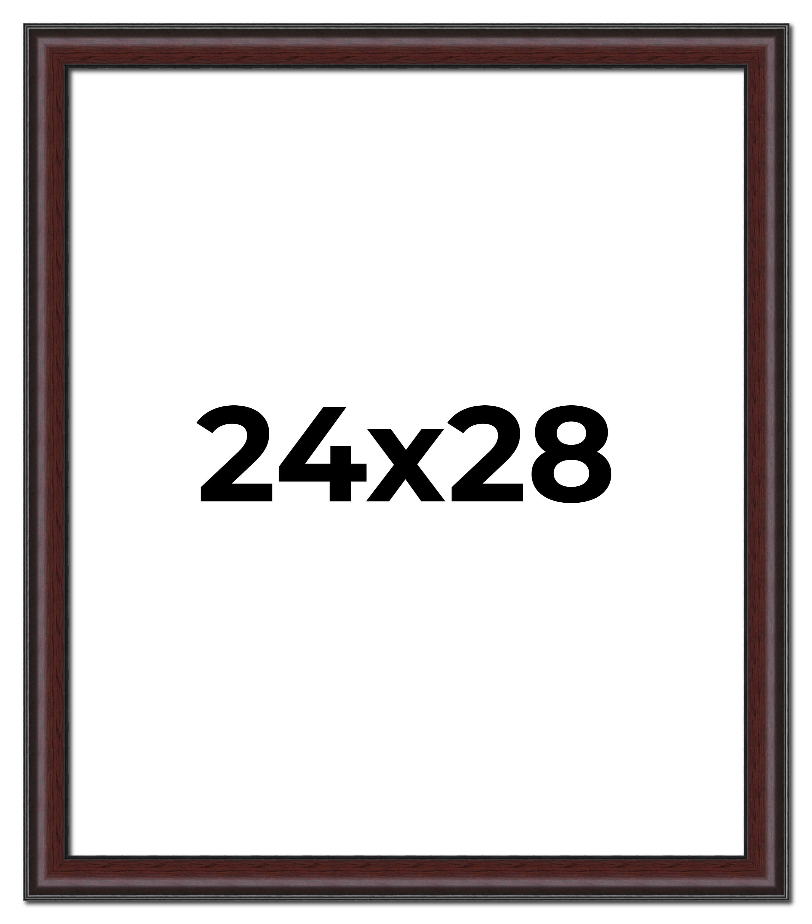 24x28 Frame Brown Round Mahogany Solid Wood Picture Frame | 1.625 Inch ...