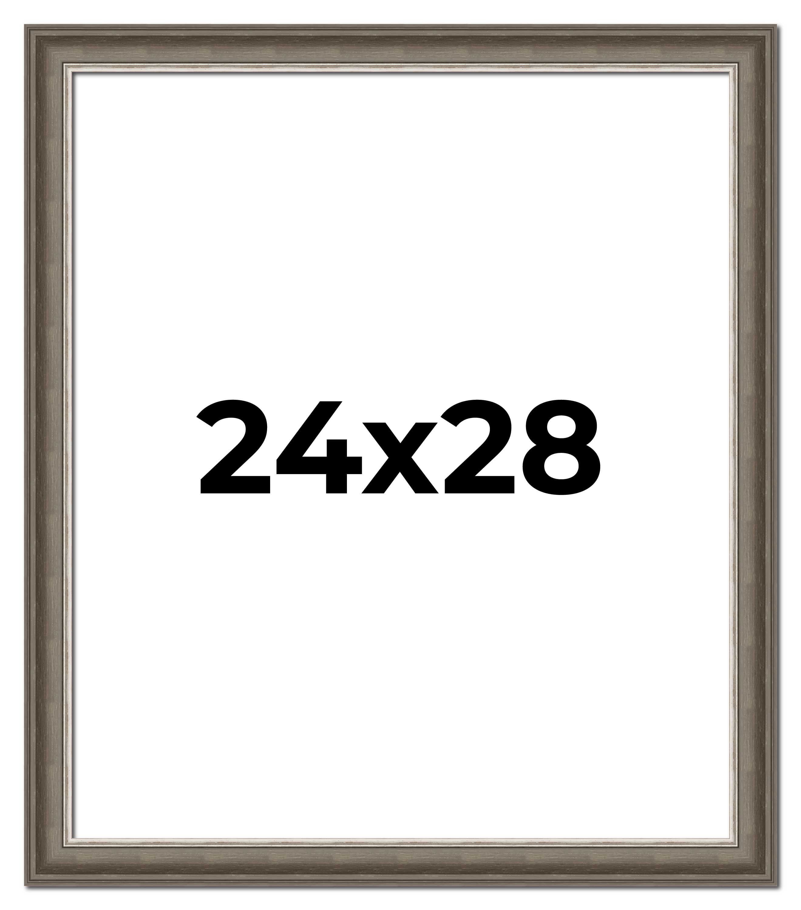 24x28 Frame Brown Solid Wood Picture Frame | 1.75 Inch Moulding Width ...