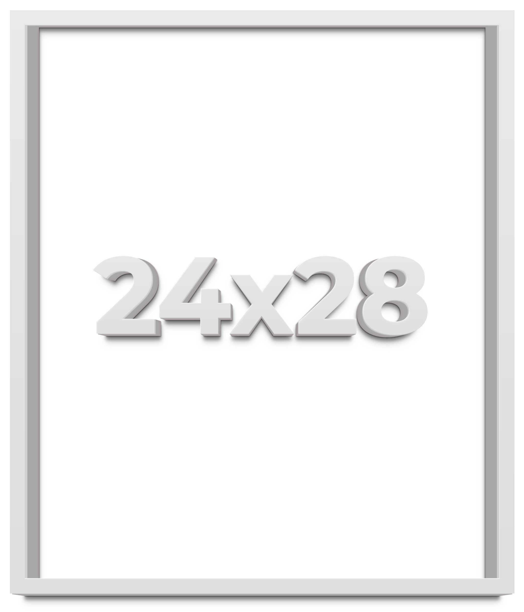 24x28 Shadow Box Frame White | 1 Inches Deep Real Wood Contemporary ...