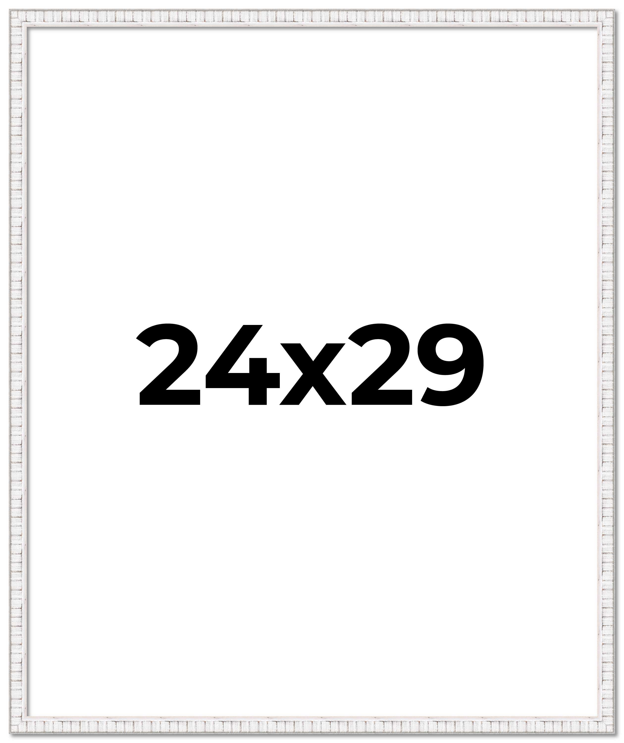 24x29 Frame White Scuffed Rustic Solid Wood Picture Frame | 0.75 Inch ...
